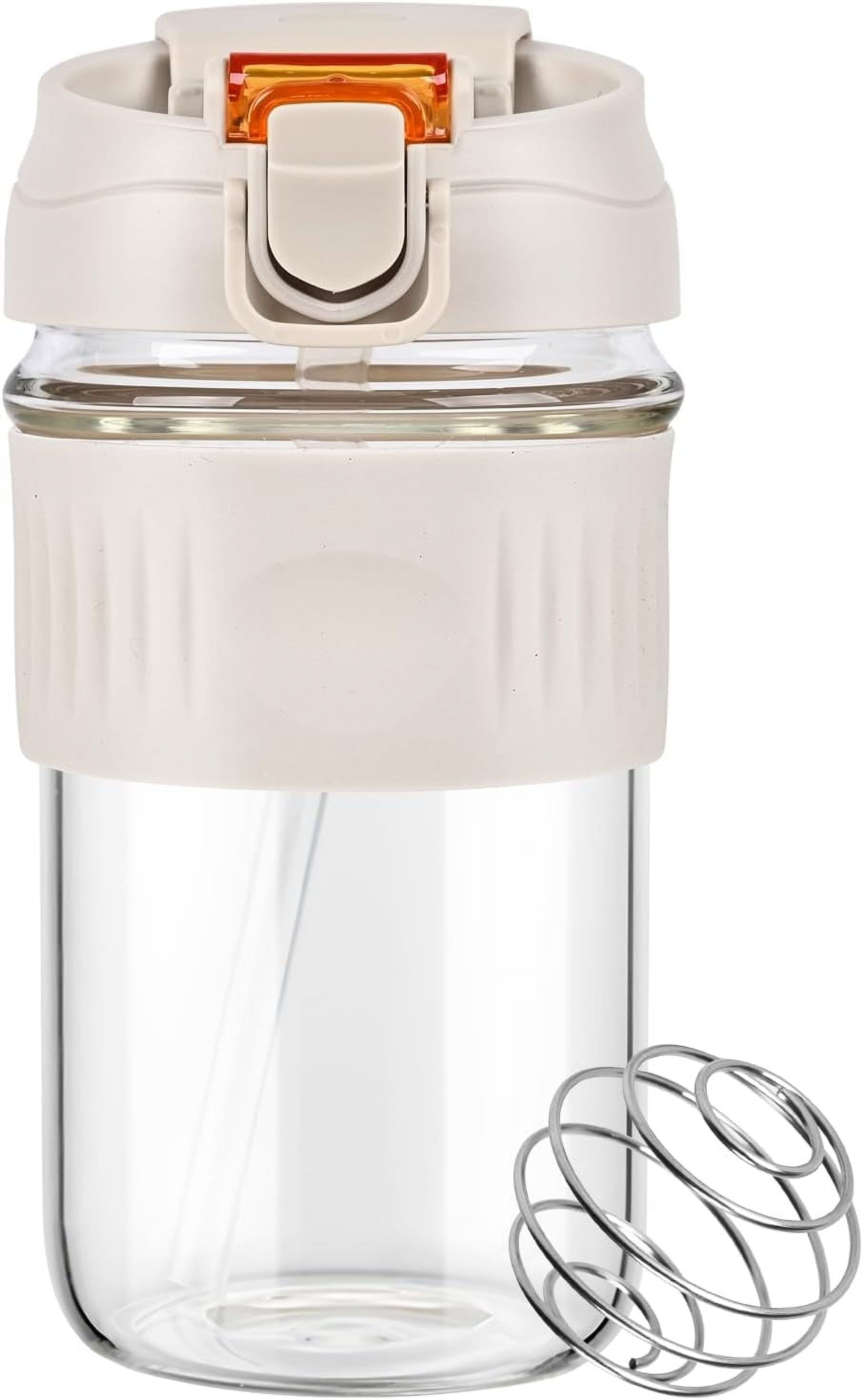 LANFENG Small Glass Shaker Bottle,12OZ Mini Odorless Shaker Bottle with ...