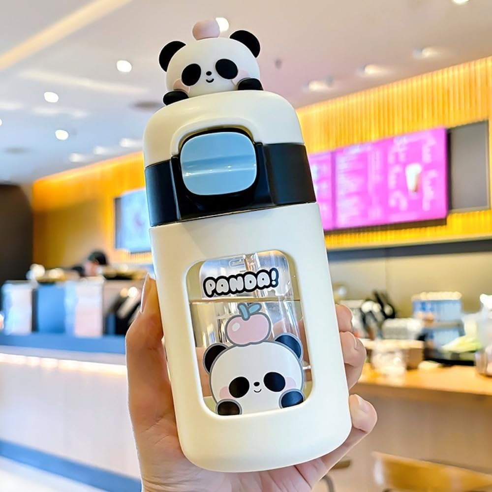 LANFENG Small Water Bottle with Straw 11.16oz Cutecore Water Bottle ...