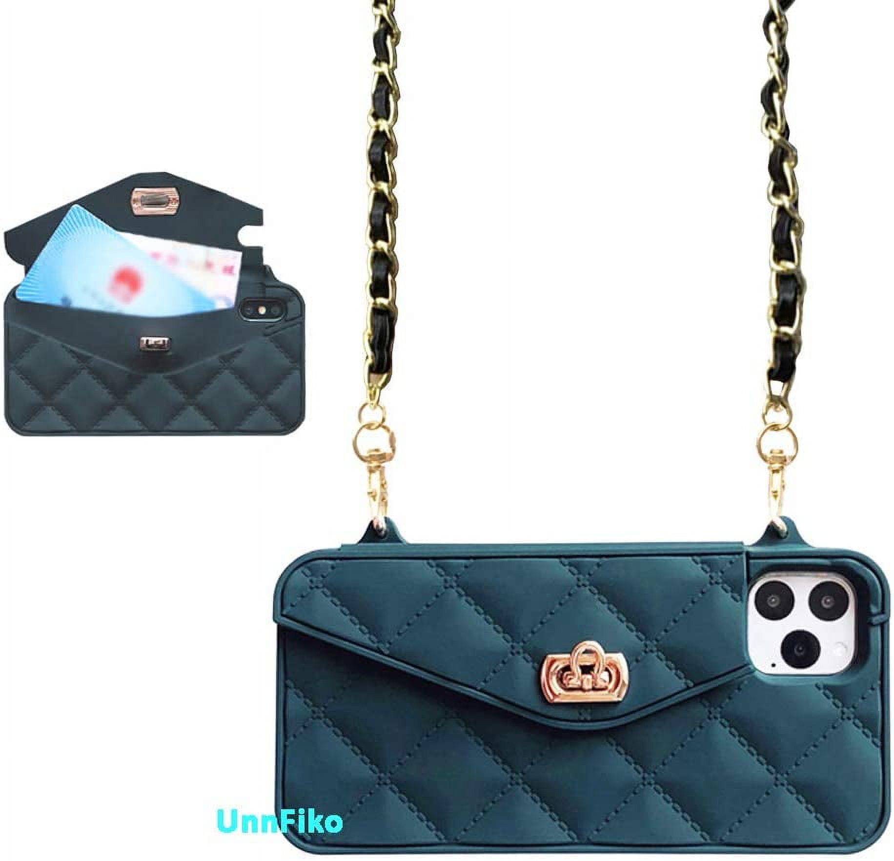 LANFENG Soft Silicone Purse Flip Card Pouch Cover crossbody for iPhone ...