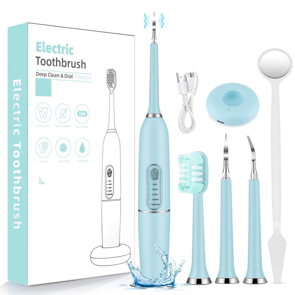 LANFENG Sonic Tartar Plaque Stain Remover White Electric Tooth Cleaner ...