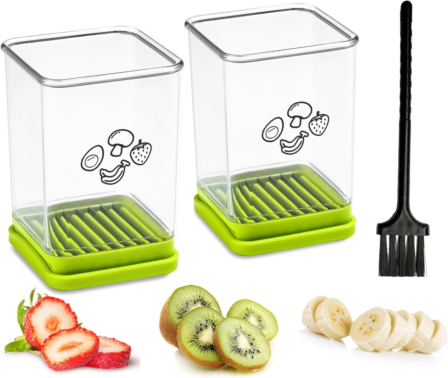 LANFENG Strawberry Slicer,Upgraded Fruit Cup Slicer with Push Plate ...