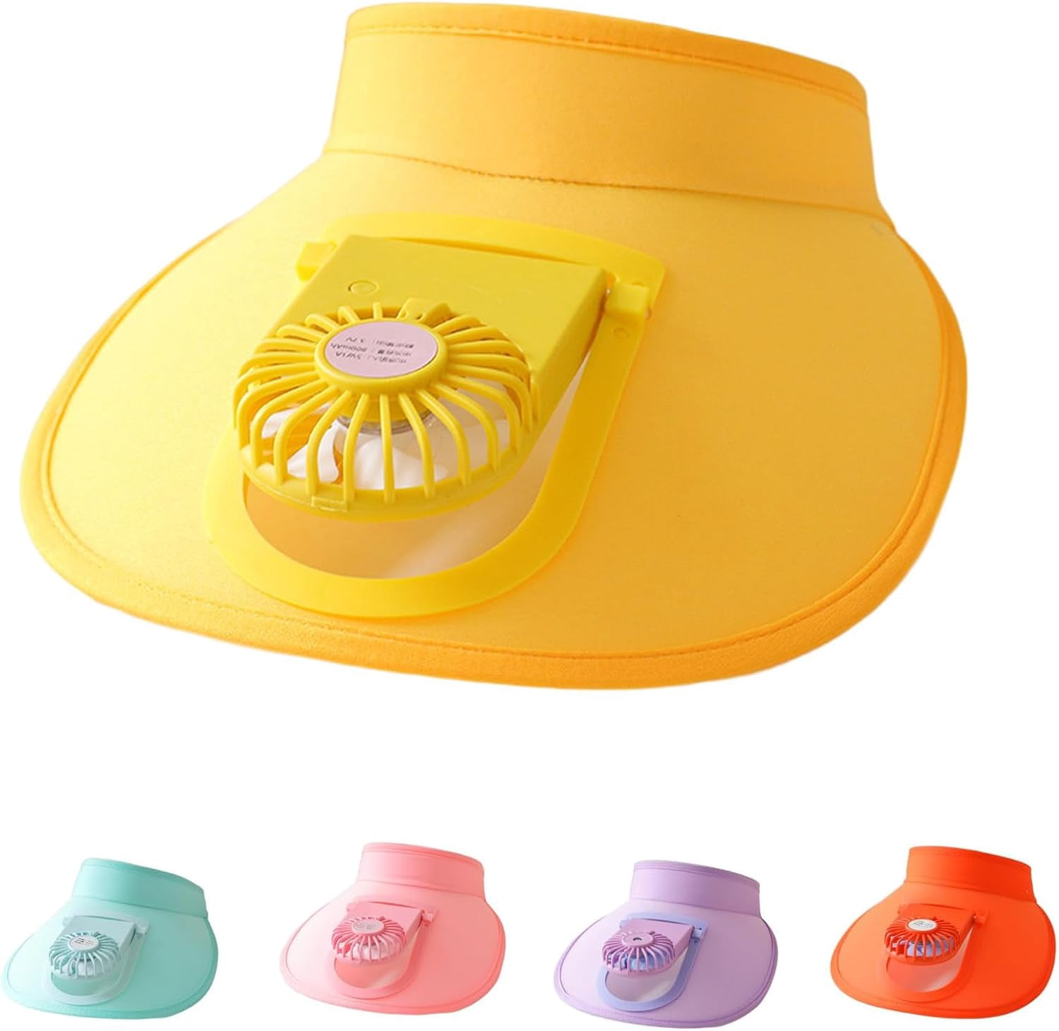 LANFENG Sun Visor with Built-In Fan in Black Outdoor Summer Hat with ...