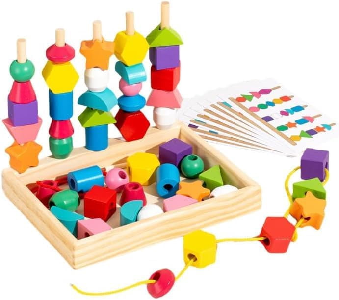 LANFENG Toy Montessori Educational Preschool Sequencing Beads Toy Set ...