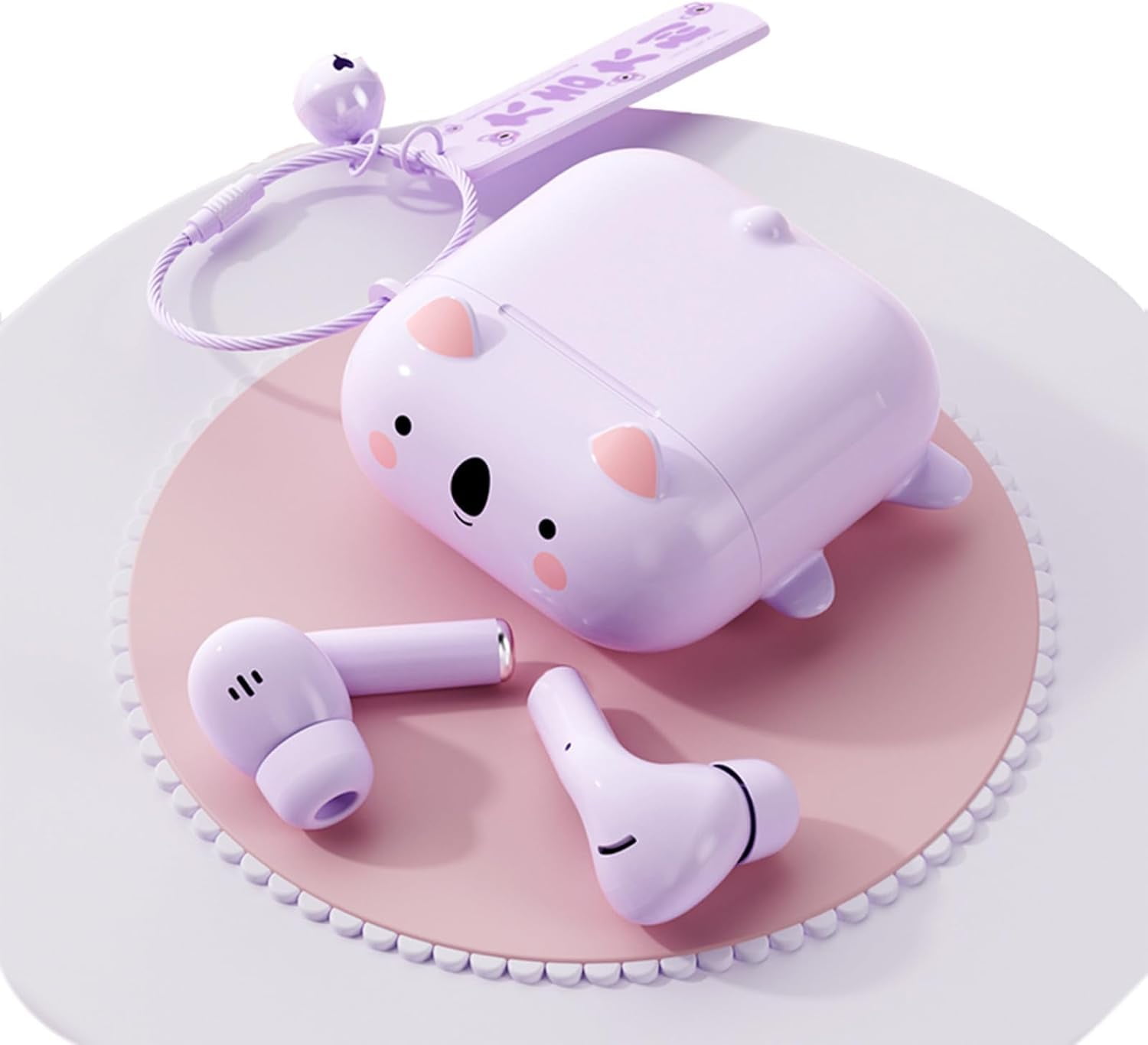 LANFENG True Wireless Purple Cute Earbuds Bluetooth Kawaii Headphones ...