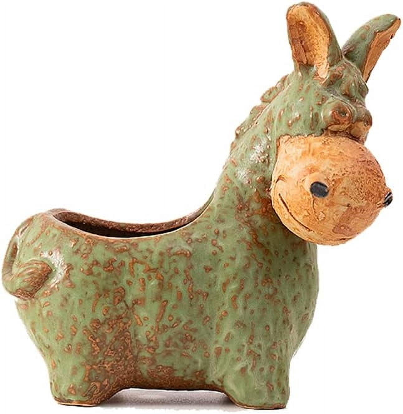LANFENG Vintage Ceramic Donkey Plant Flower Pot Succulent Planters Vase ...