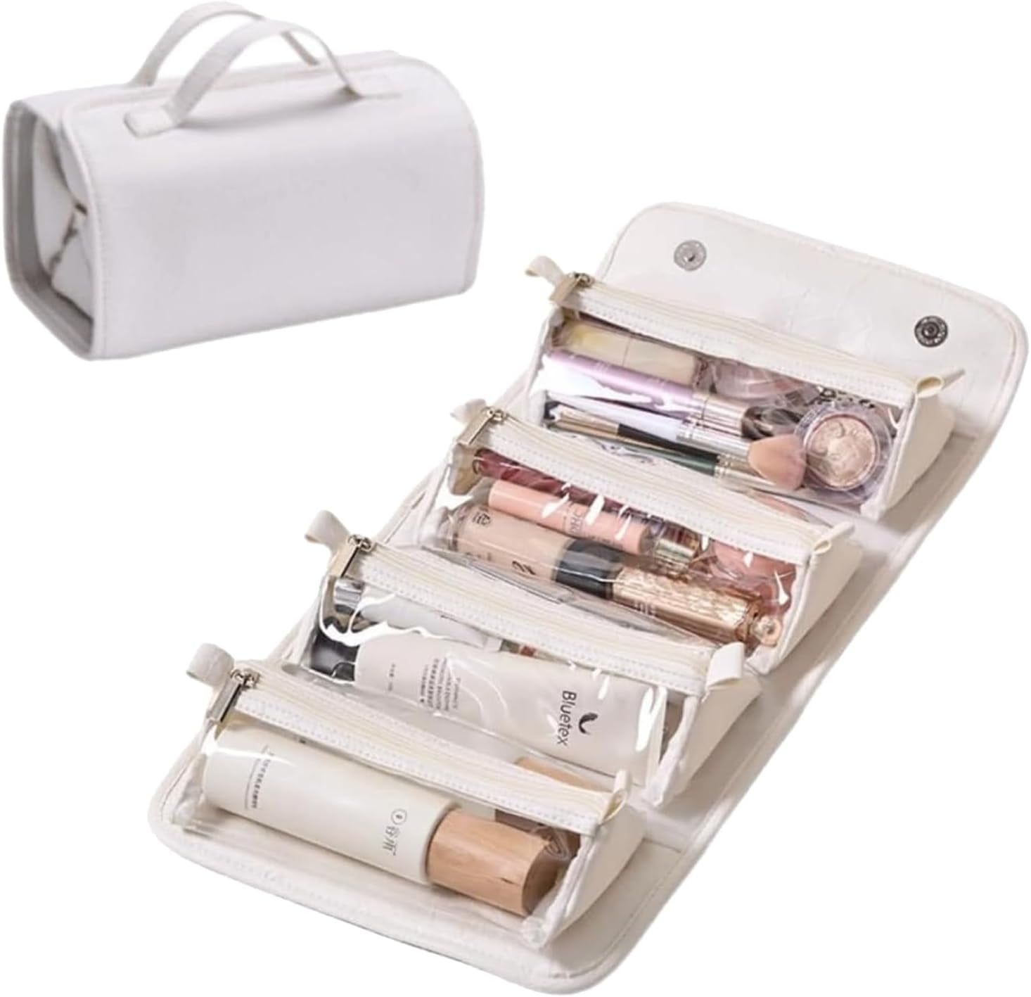 LANFENG Waterproof Travel Toiletry Bag 4 Detachable Clear Compartment ...