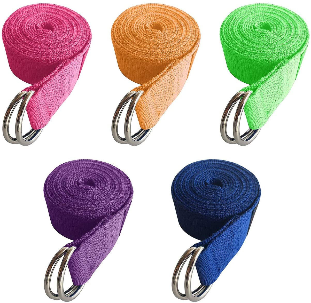 LANFENG Yoga Exercise Adjustable Straps 8Ft OR 10Ft with Durable D-Ring ...