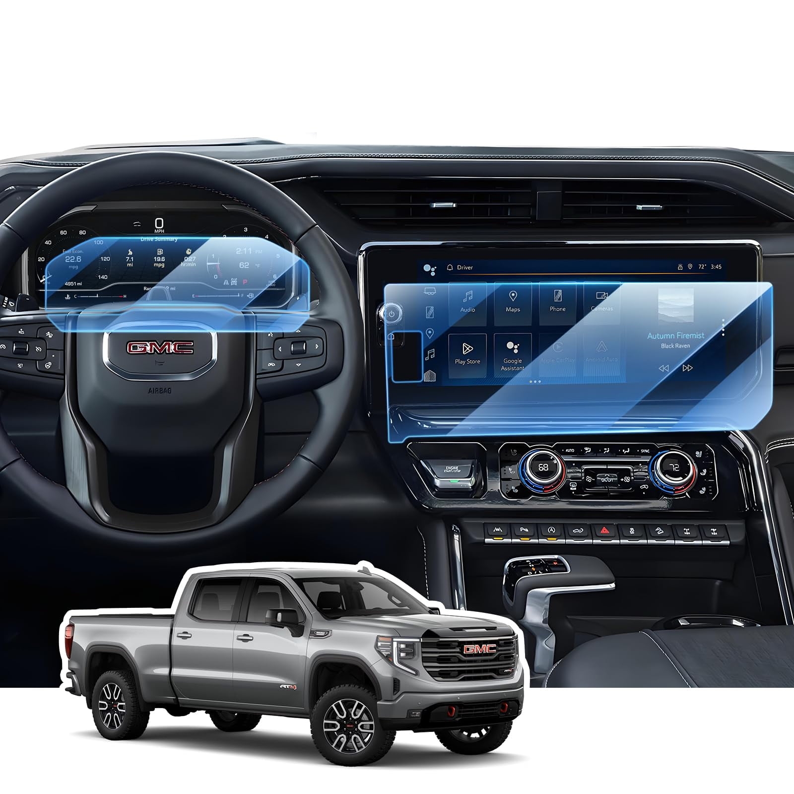 LANGBEAN 3PCS Screen Protector for 2022-2025 GMC Sierra 1500 13.4 inch Infotainment Touch (Not ...
