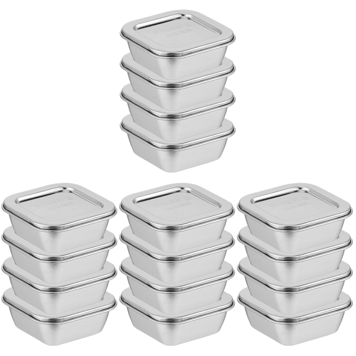 LANGERIY 16 Pcs Stainless Steel Food Containers Food Sample Boxes Food ...
