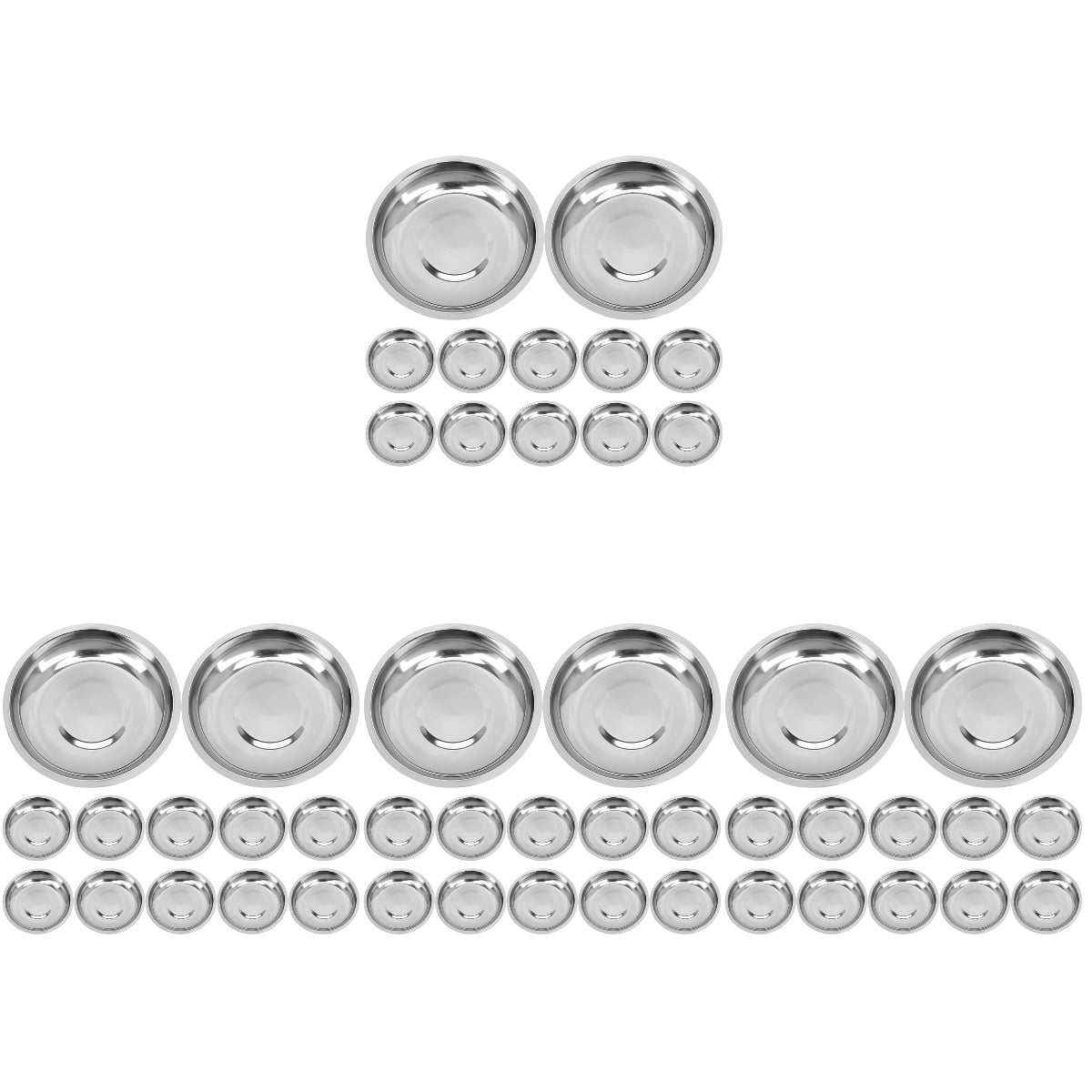 LANGERIY 48 Pcs Stainless Steel Seasoning Dishes Sauce Dishes Round ...