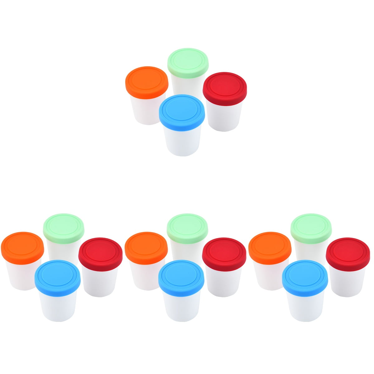 LANGERIY 4pcs Reusable Ice Cream Buckets Freezer Food Buckets Homemade ...