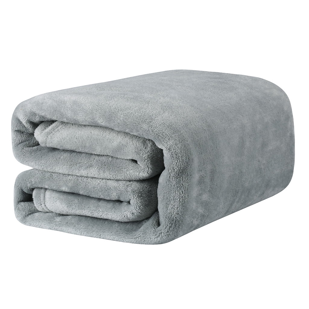 LANGRIA Cozy Flannel Blanket Throw for Adults Kids Home Outdoor Travel ...