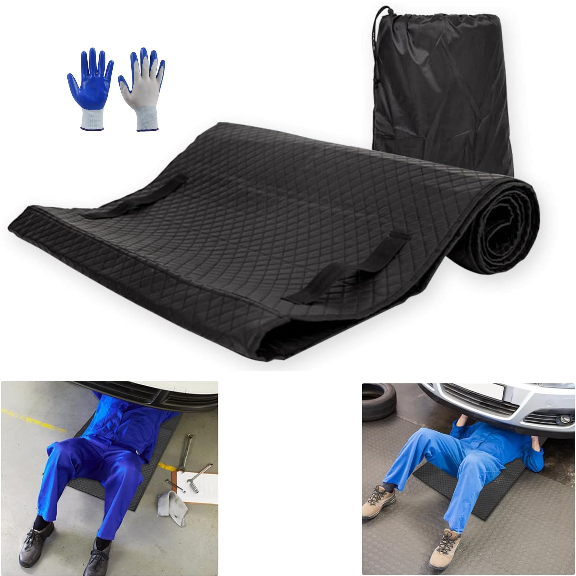 LANGSONGHONG 60x28 Inch Rolling Creeper Mat, Foldable, with Storage Bag ...