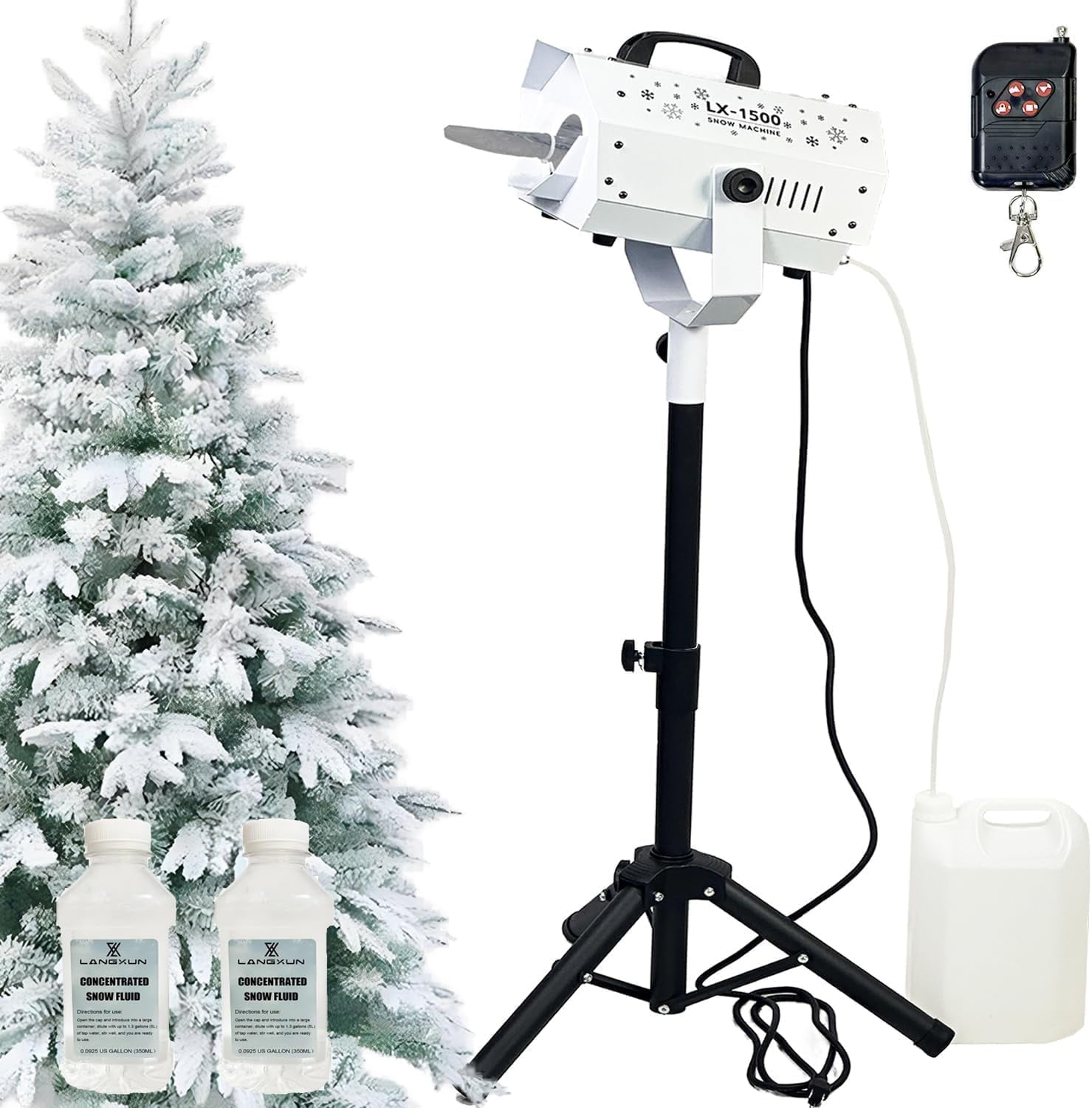 LANGXUN 1500W Snow Maker - Manual & Wireless Remote Control, Large Snow ...