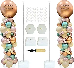 LANGXUN 2 Sets Adjustable 7ft DIY Balloon Column Stand Kits For ...