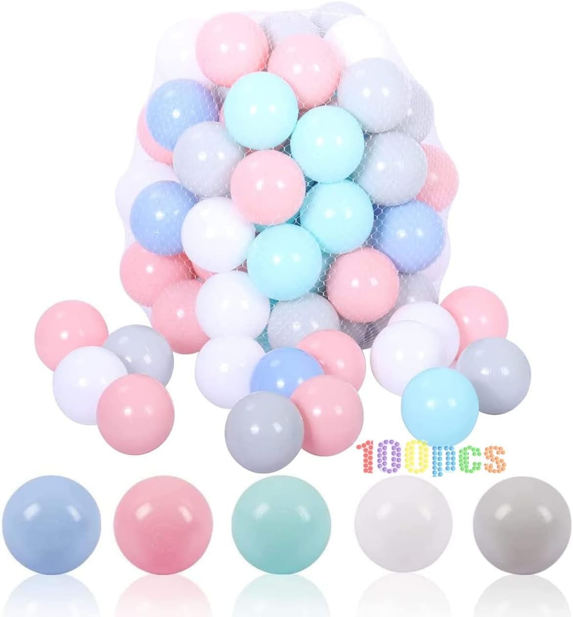 50pcs 100pcs 200pcs Soft Plastic Ball Pit Balls for Kids, Gift for Baby ...