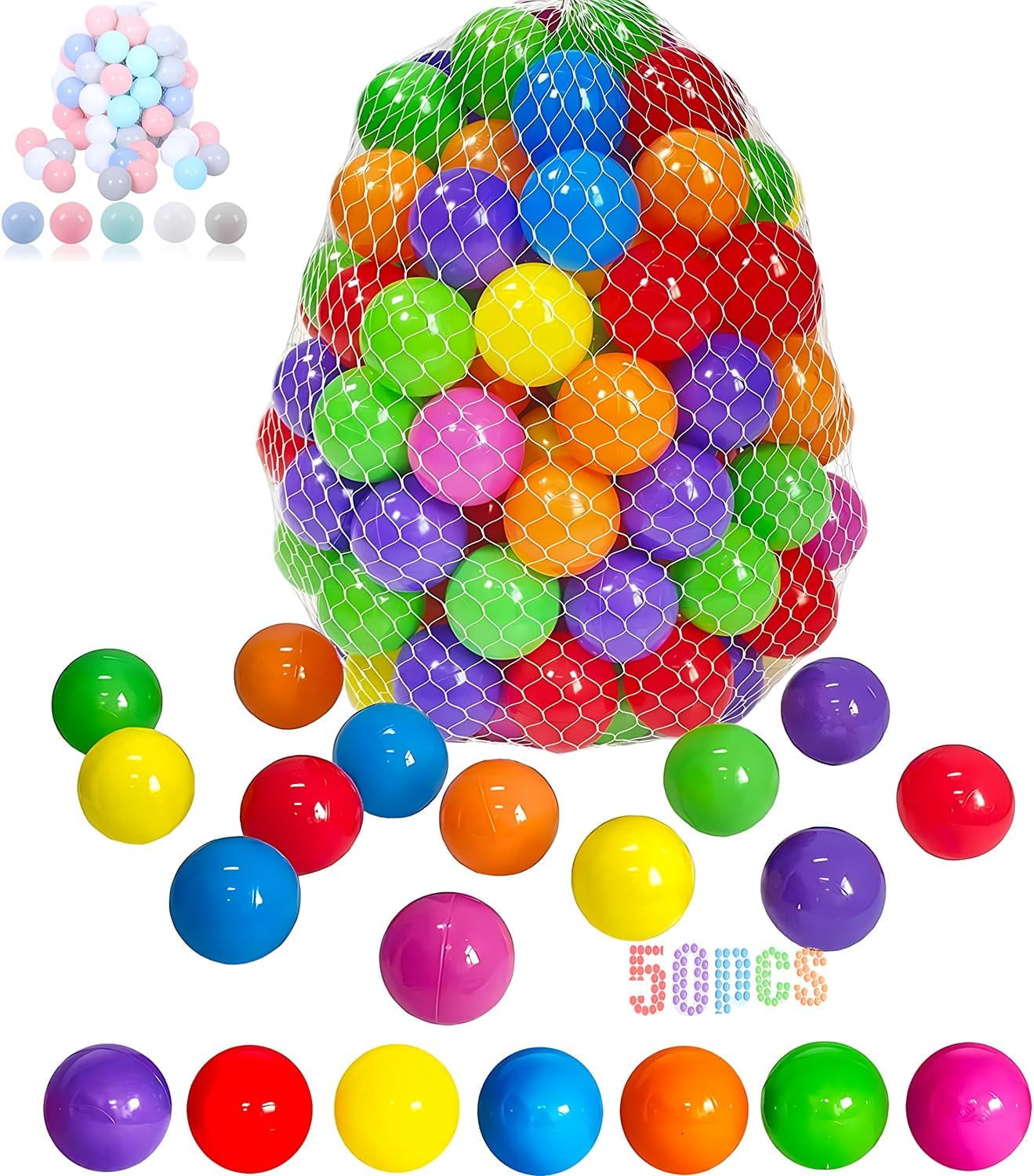 LANGXUN 50pcs 100pcs 200pcs Soft Plastic Ball Pit Balls for Kids, Gift ...