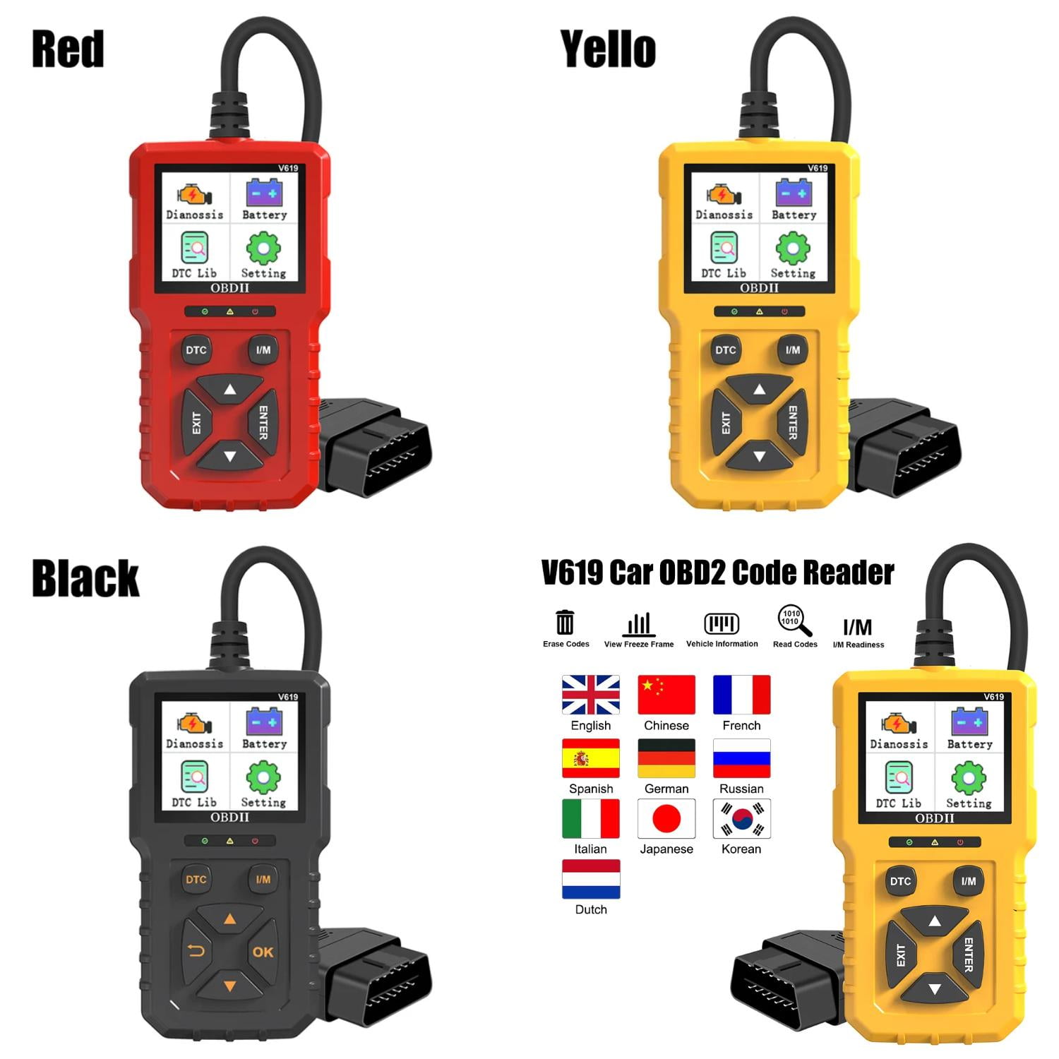 LANHSM Efficient and Portable Car OBD2 Diagnostic Tools for V619 - Test ... LANHSM Efficient and Portable Car OBD2 Diagnostic Tools for V619 - Test ...