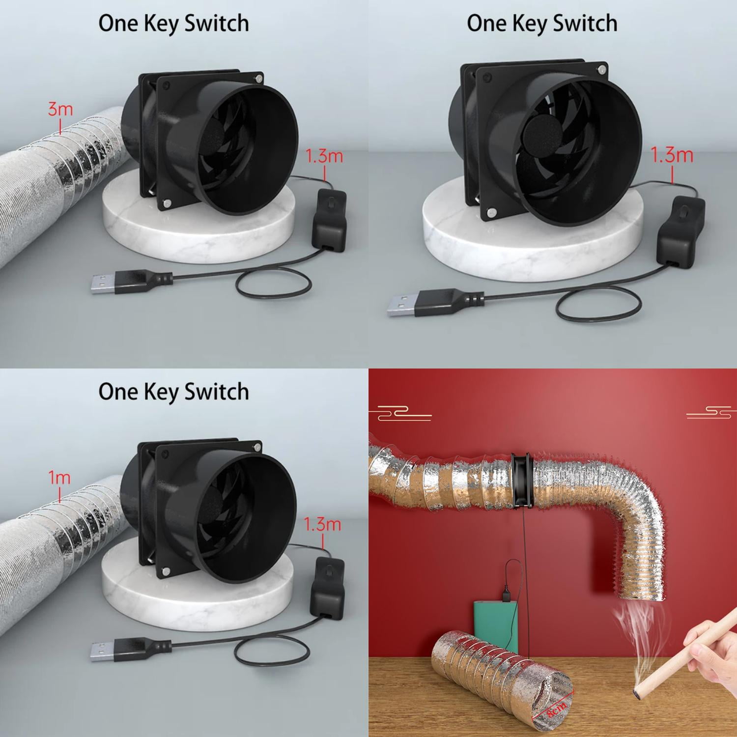 LANHSM Efficient Portable USB Ventilation Fan Extractor Hood for ...