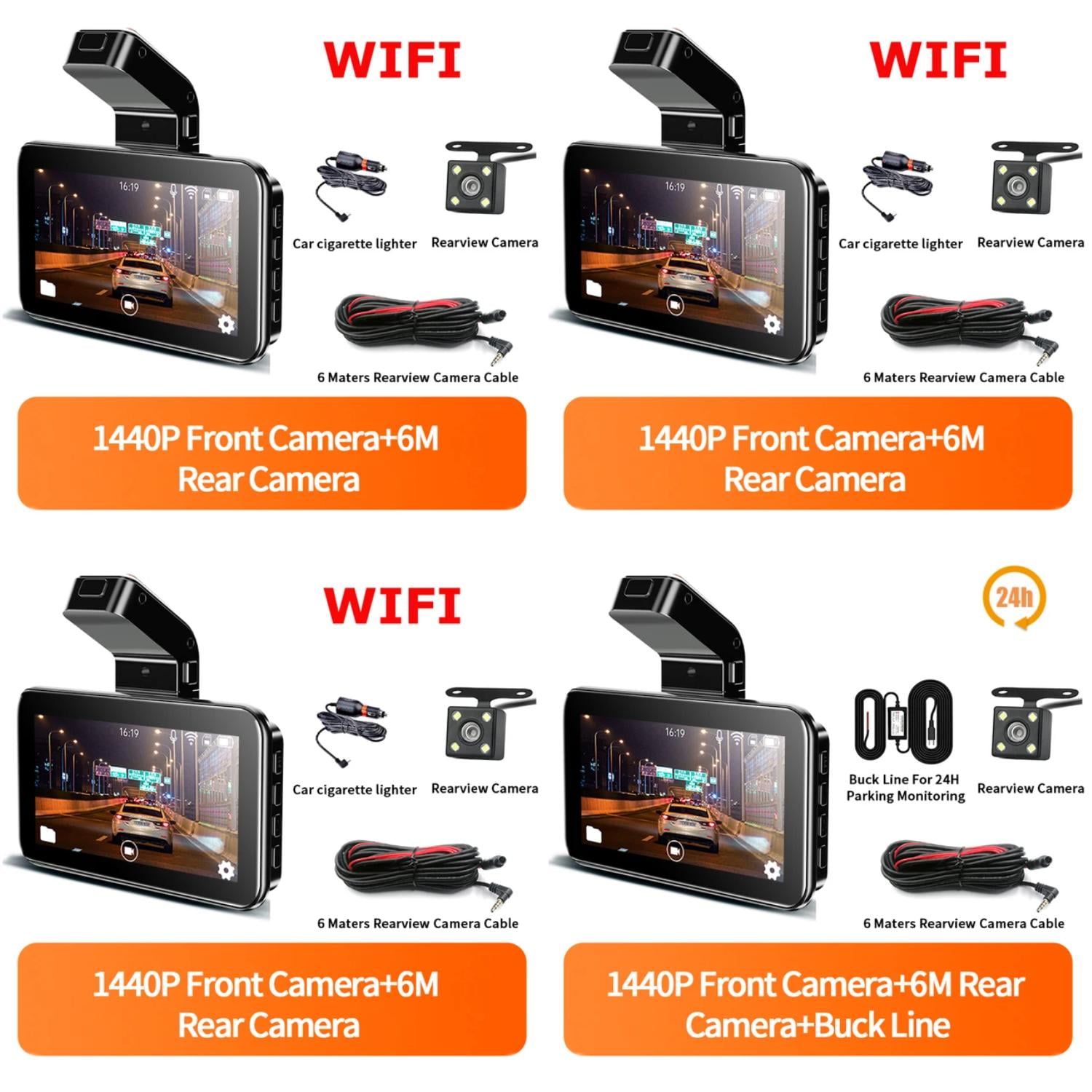 LANHSM Enhanced Coverage and Clarity: Wide-Angle Dual Lens Dash Cam ...