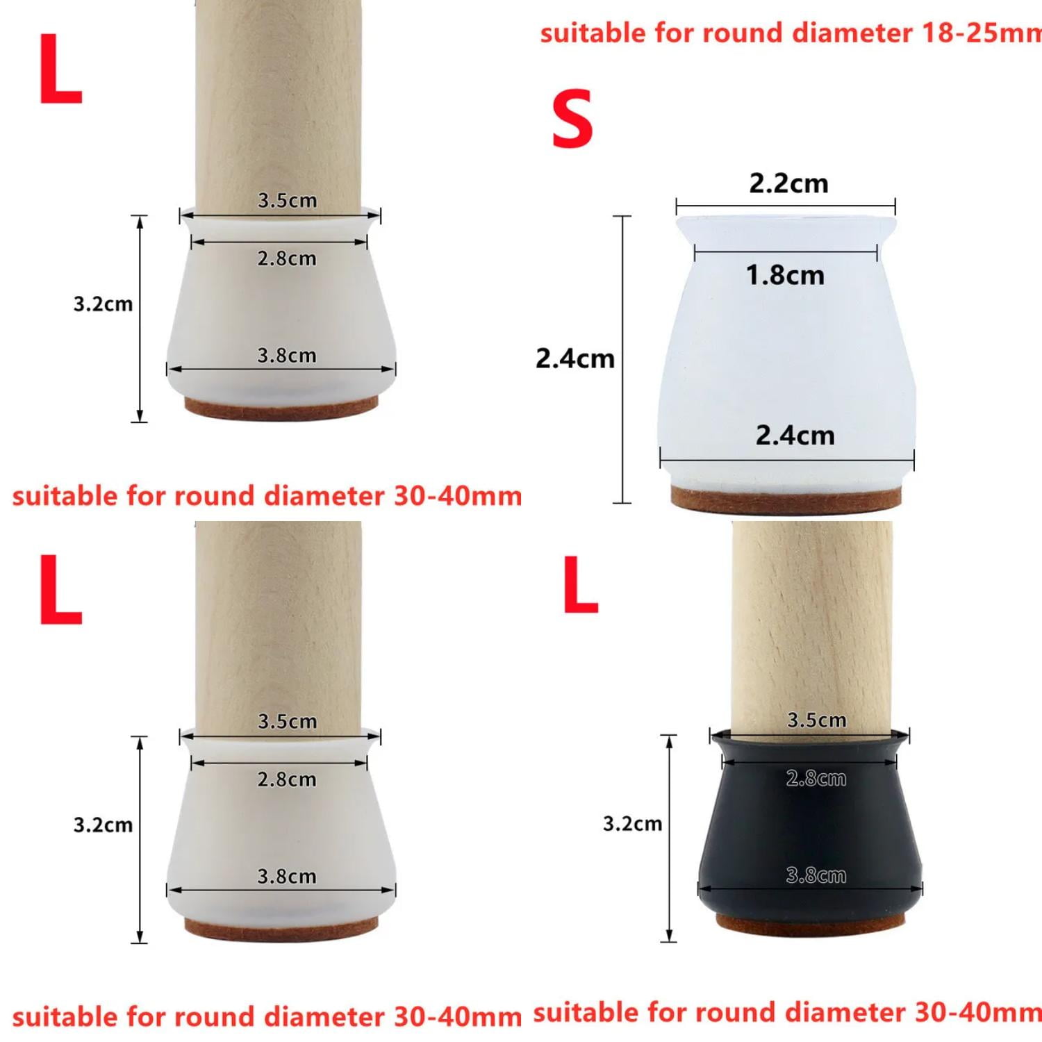 LANHSM Enhanced Soft Silicone Chair Leg Caps with Felt Bottom - Noise ...