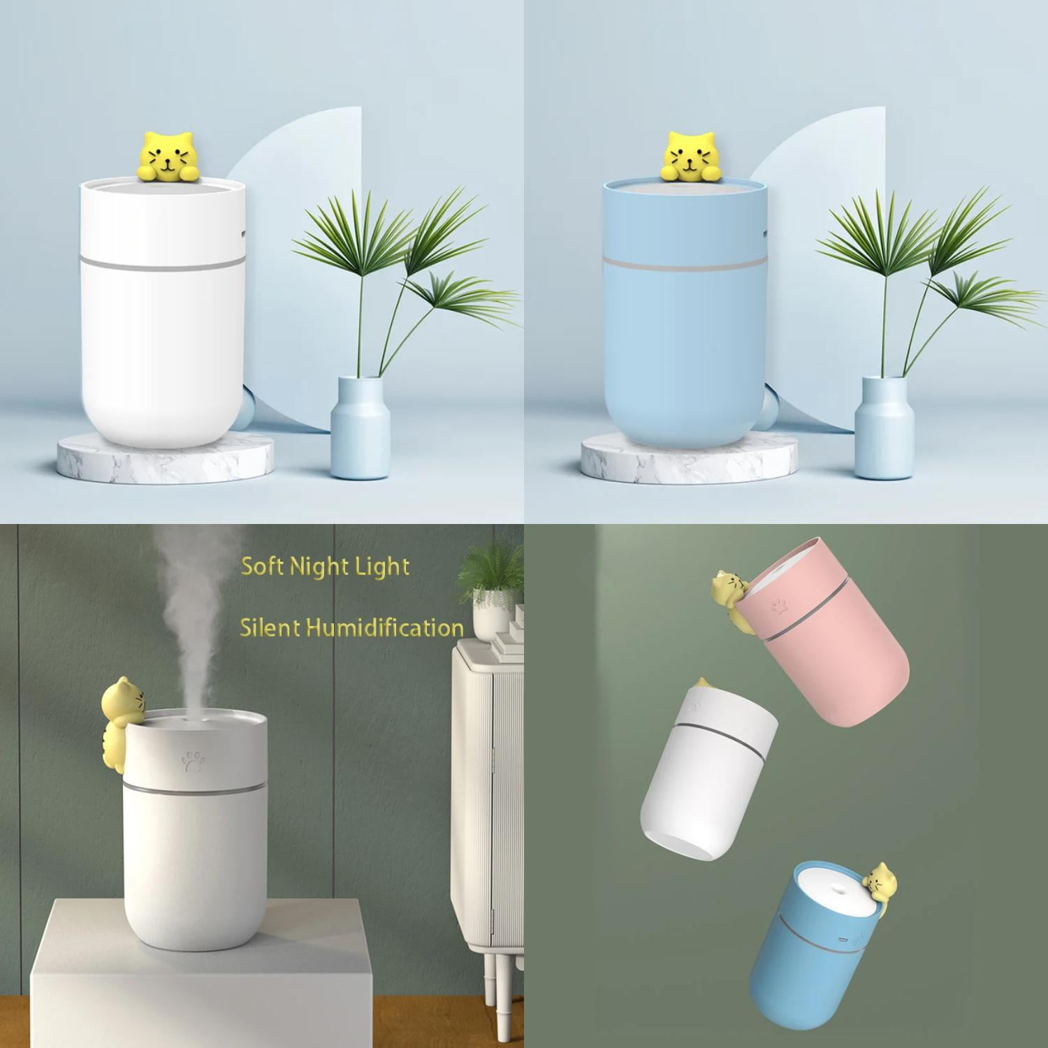 LANHSM Enhanced stylish cute cartoon cat USB air humidifier with cold ...