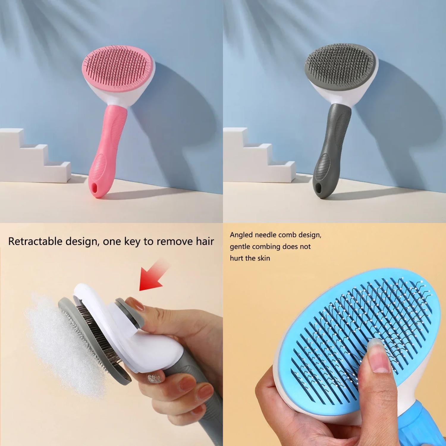 LANHSM Gentle and Effective Stainless Steel Pet Grooming Brush - Must ...