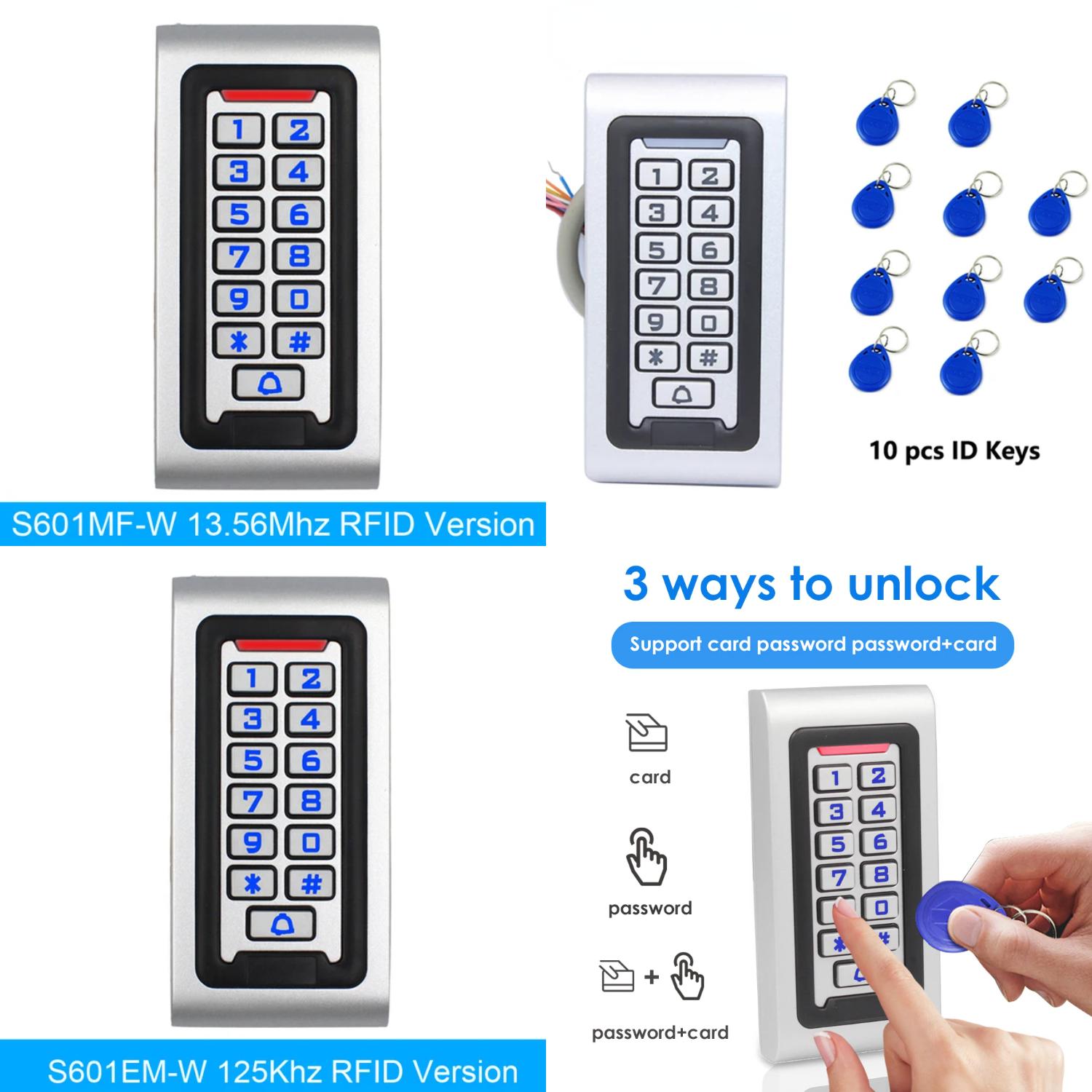 LANHSM Highly Reliable Waterproof Smart RFID Backlit Door Access Control Reader Keypad with Huge ...