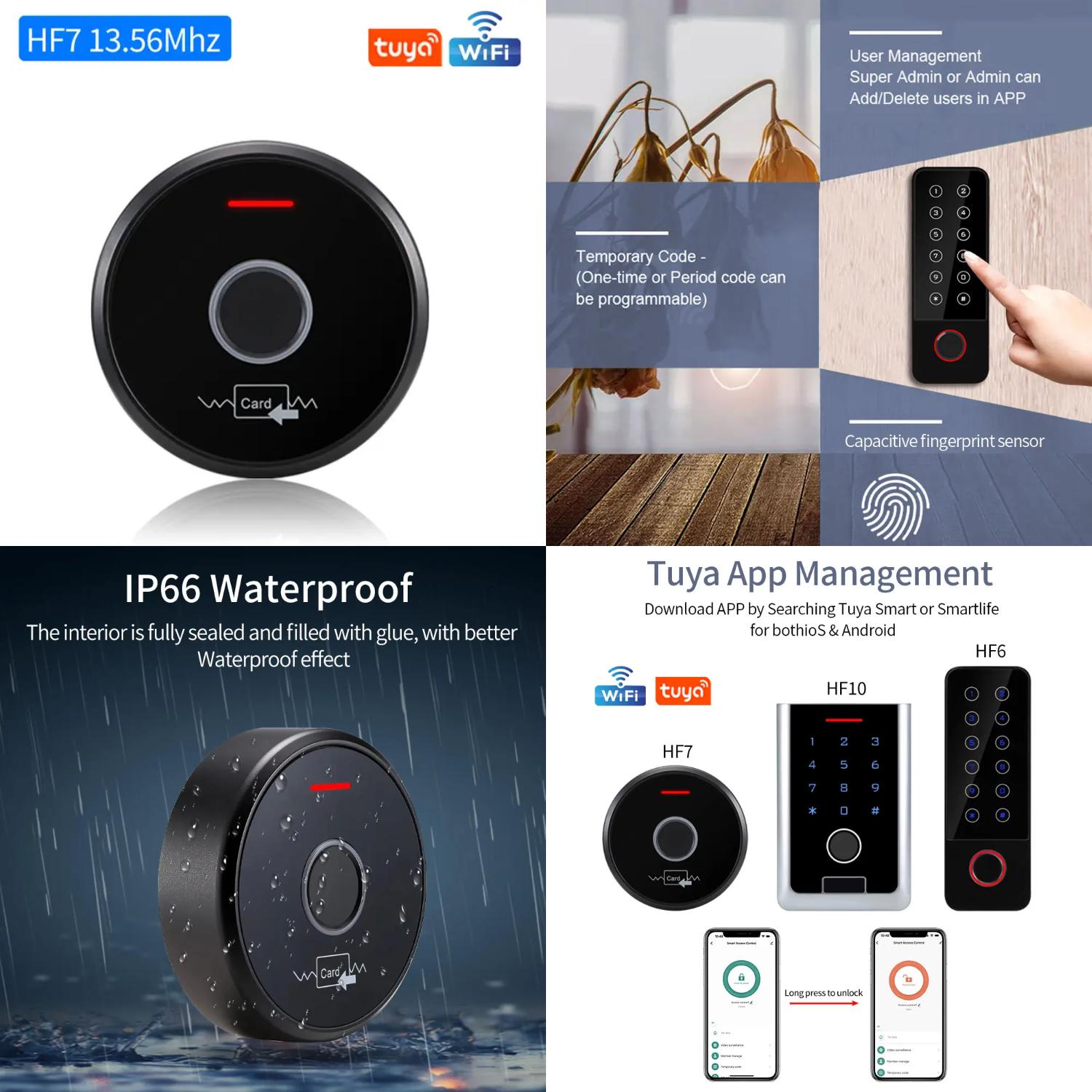 LANHSM Metallic Enhanced 2.4G WIFI RFID Fingerprint Access Control ...