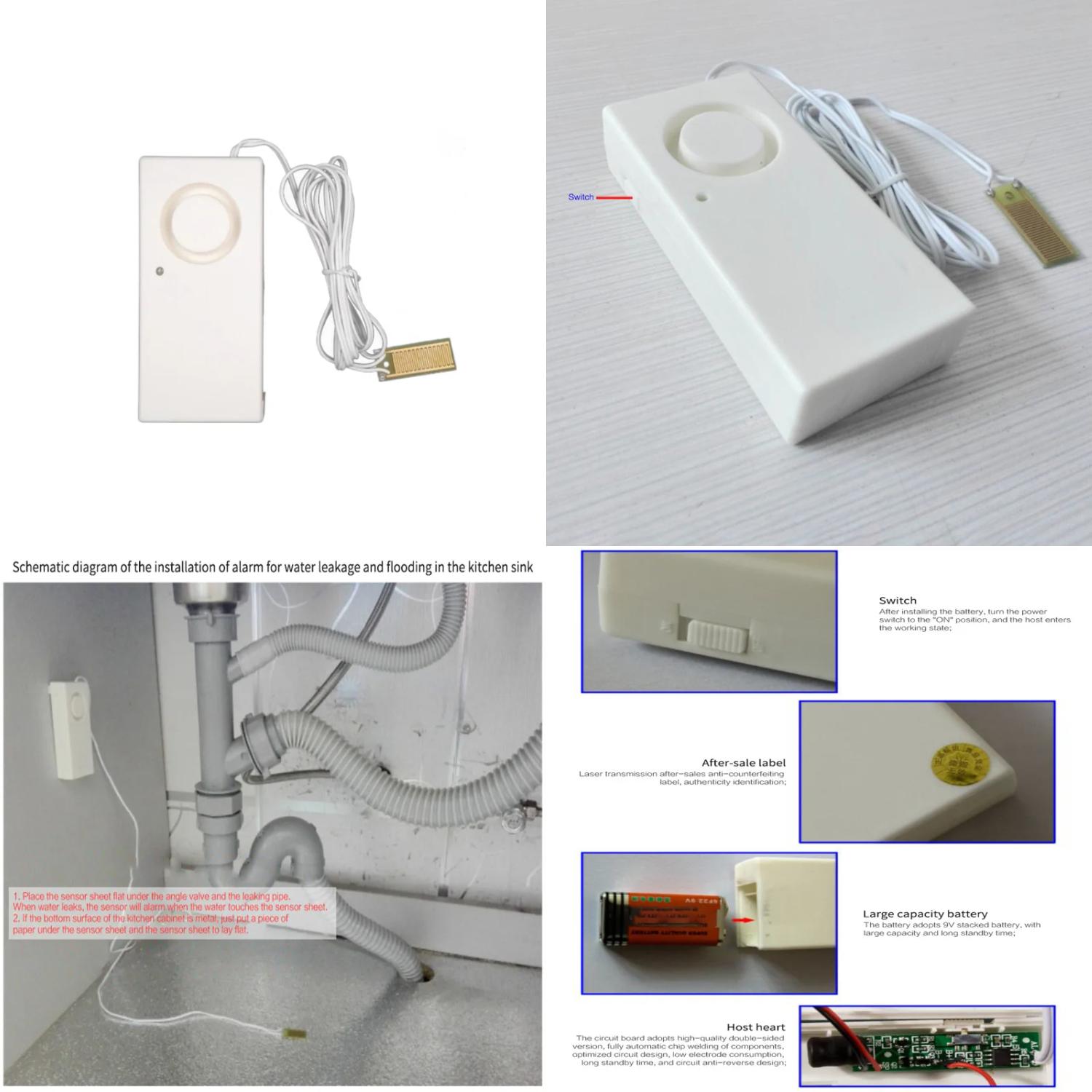 LANHSM Smart and Intelligent Enhanced State-of-the-art Water Leak Detector Alarm System ...