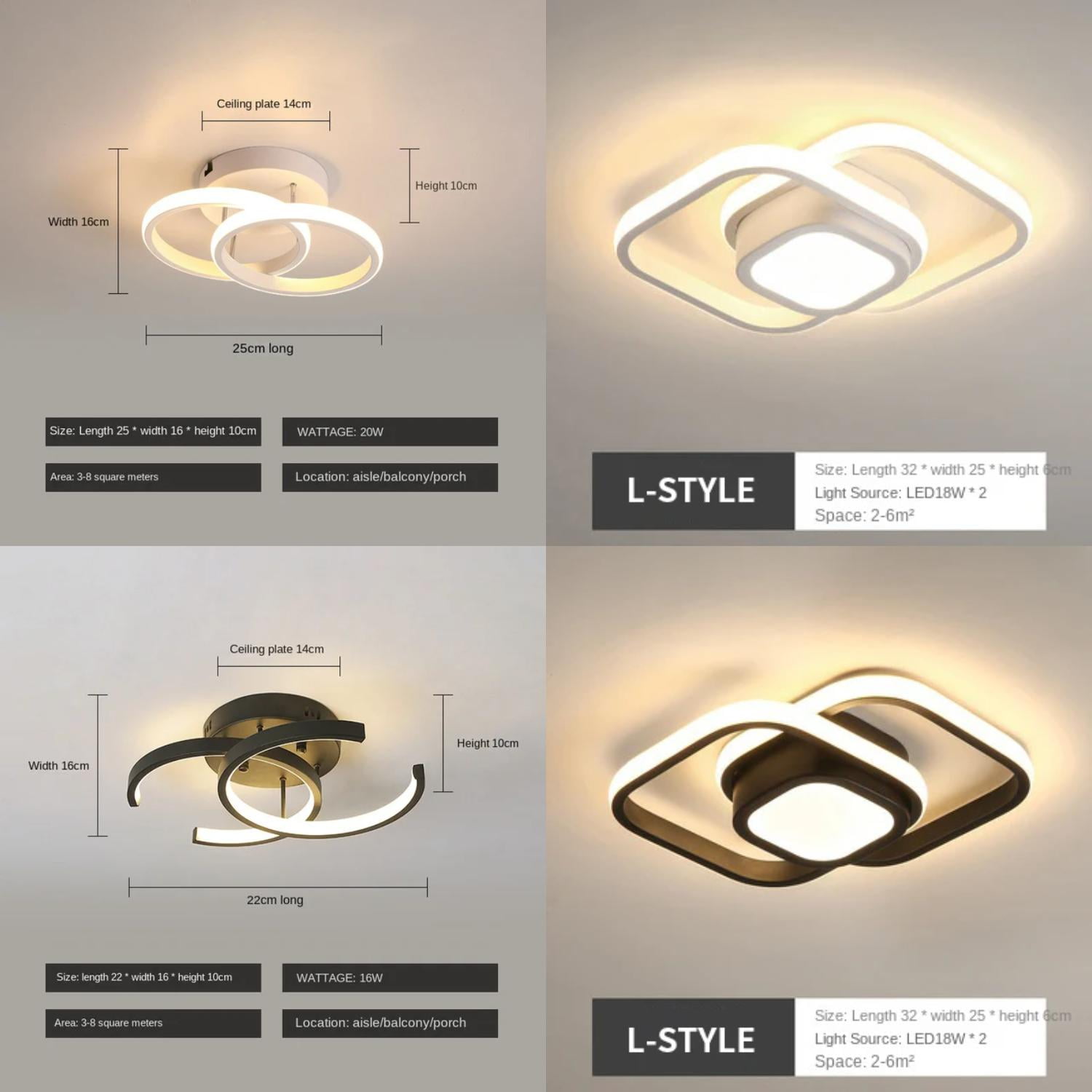 LANHSM Stylish Minimalist Nordic LED Ceiling Light Table Lamp for Small ...