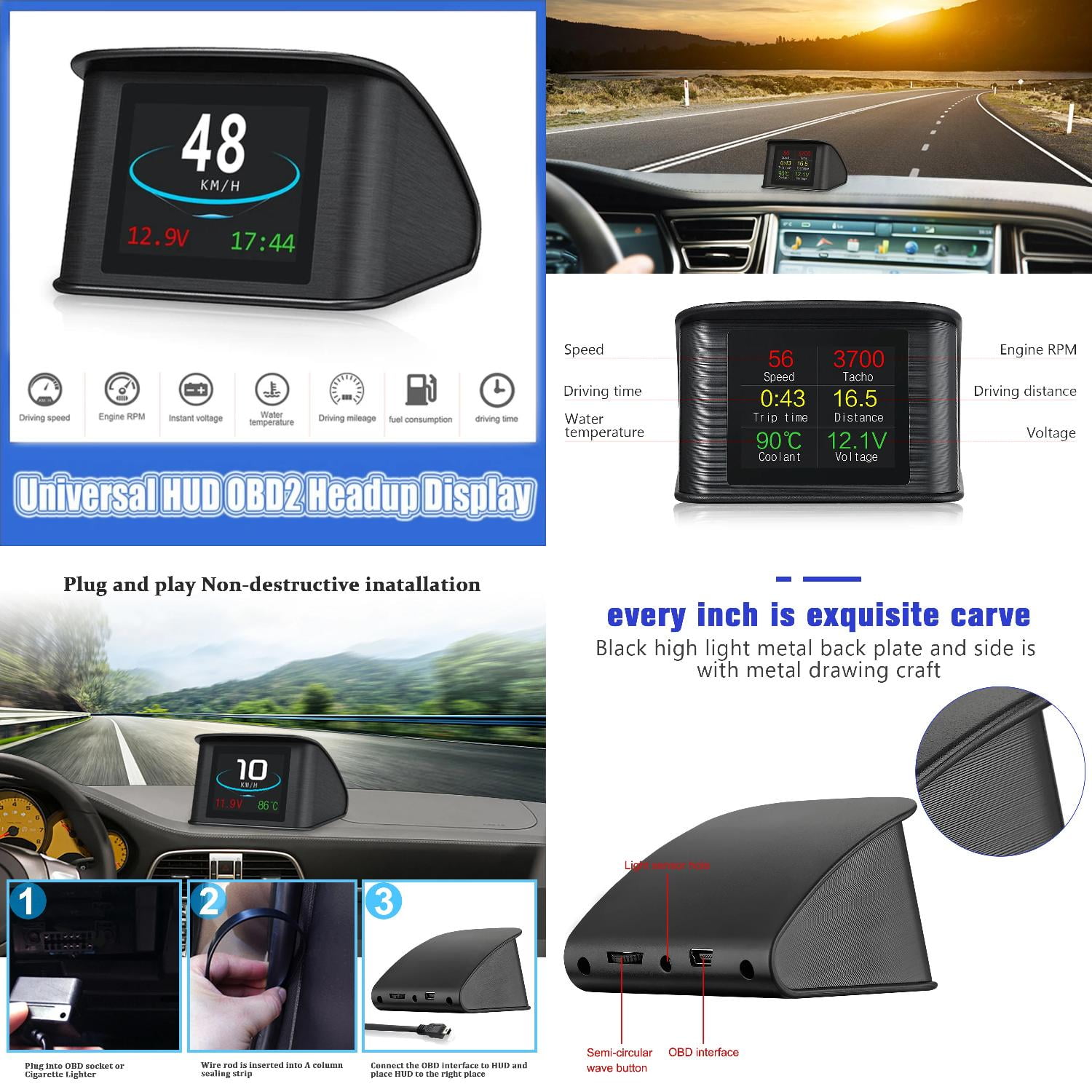 LANHSM Top-notch Upgraded Enhanced Advanced P10 Smart Digital Car OBD2 ...