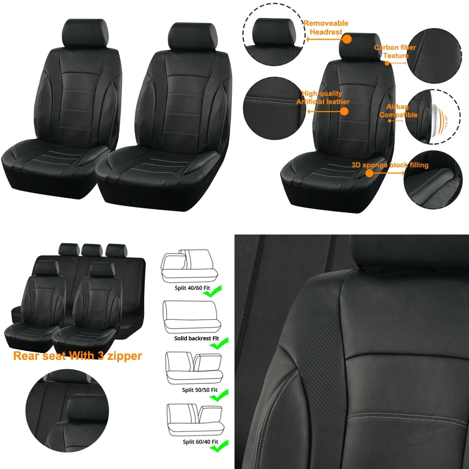 LANHSM Top-of-the-Line Luxury High-Quality Premium Black Leather ...