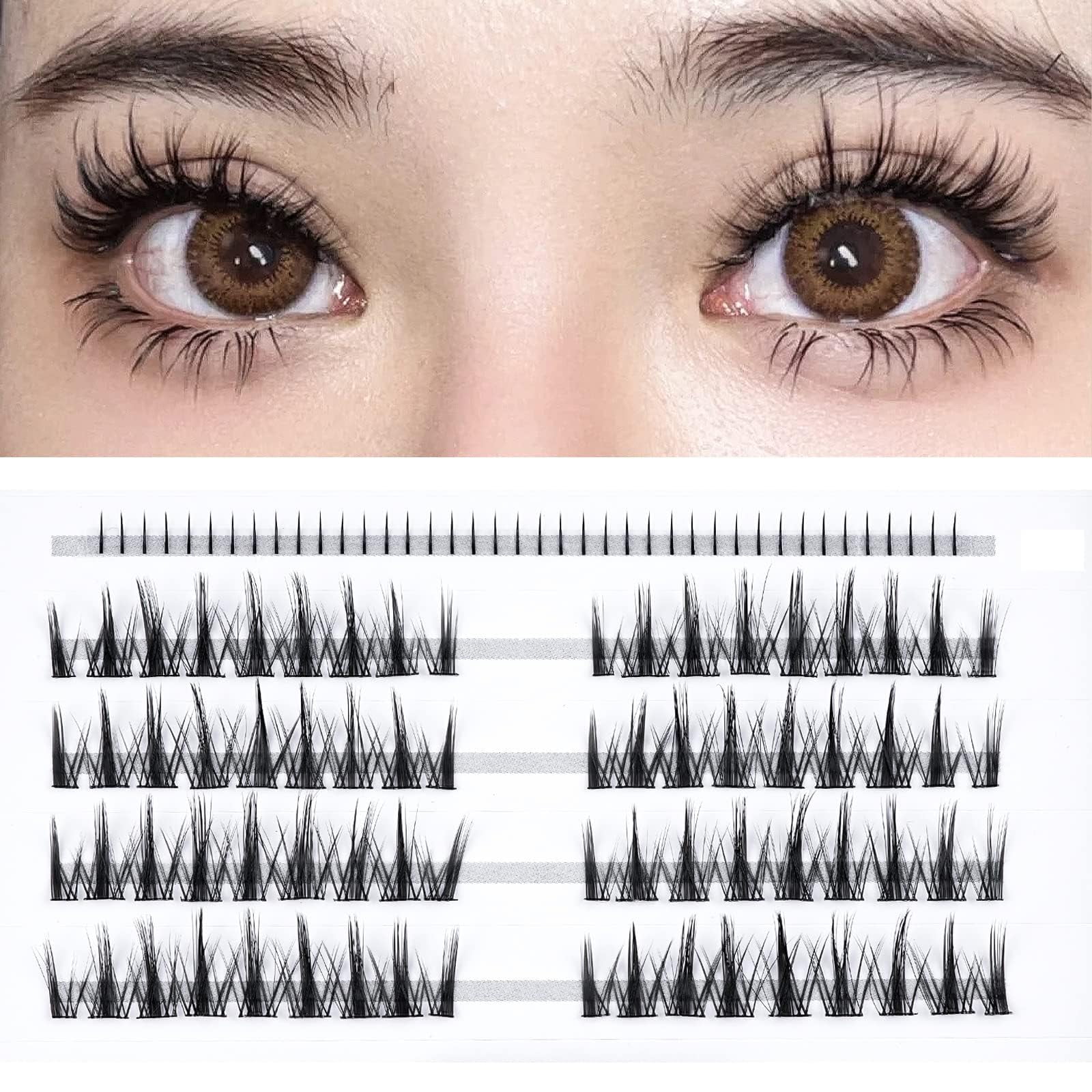 LANKIZ Manga Lashes, 112pcs IFF17 Lash Clusters, DIY Lash Extesnions ...