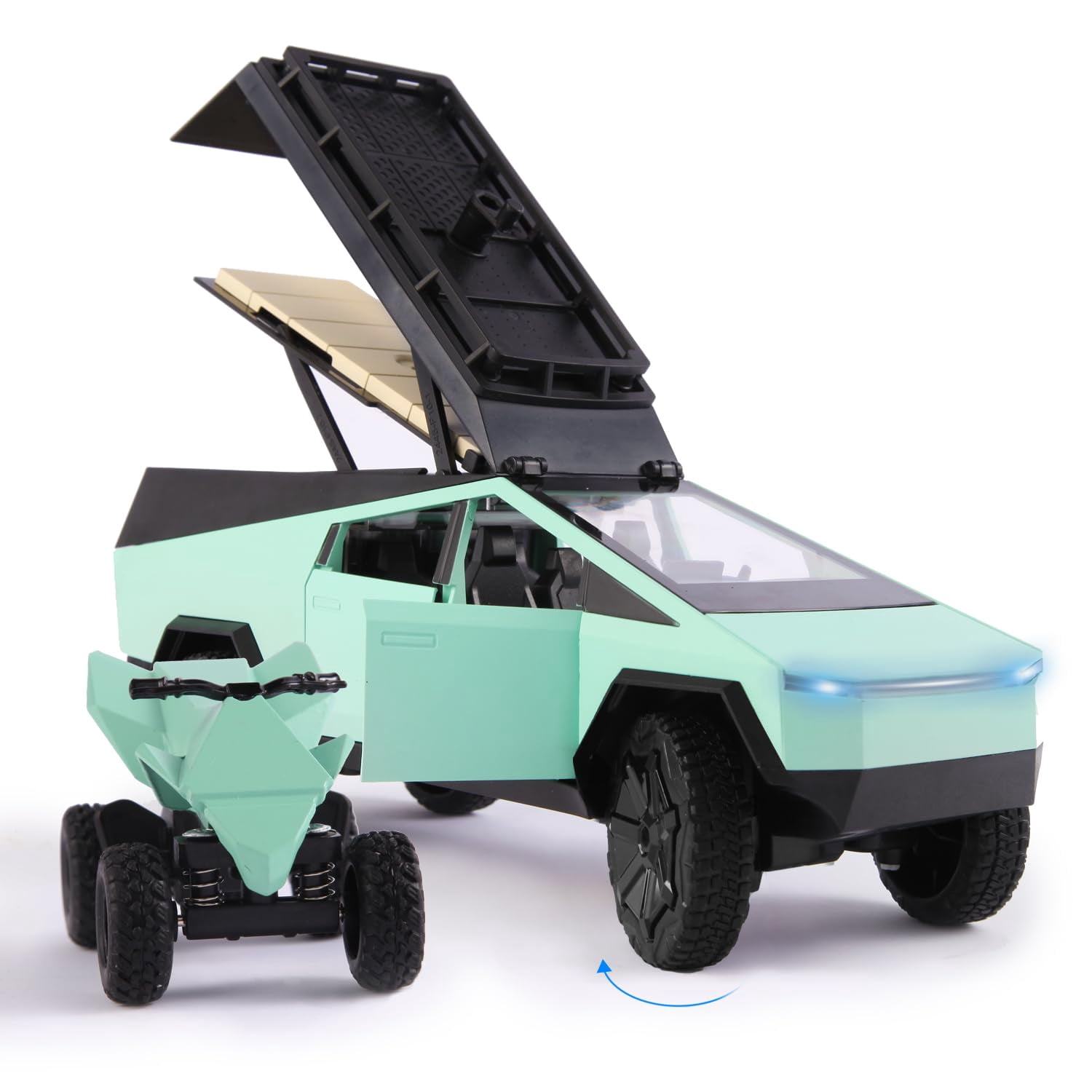 LANL 1/32 Alloy Toy Pickup Trailer RV Model Kit with Beach Motorcycle ...