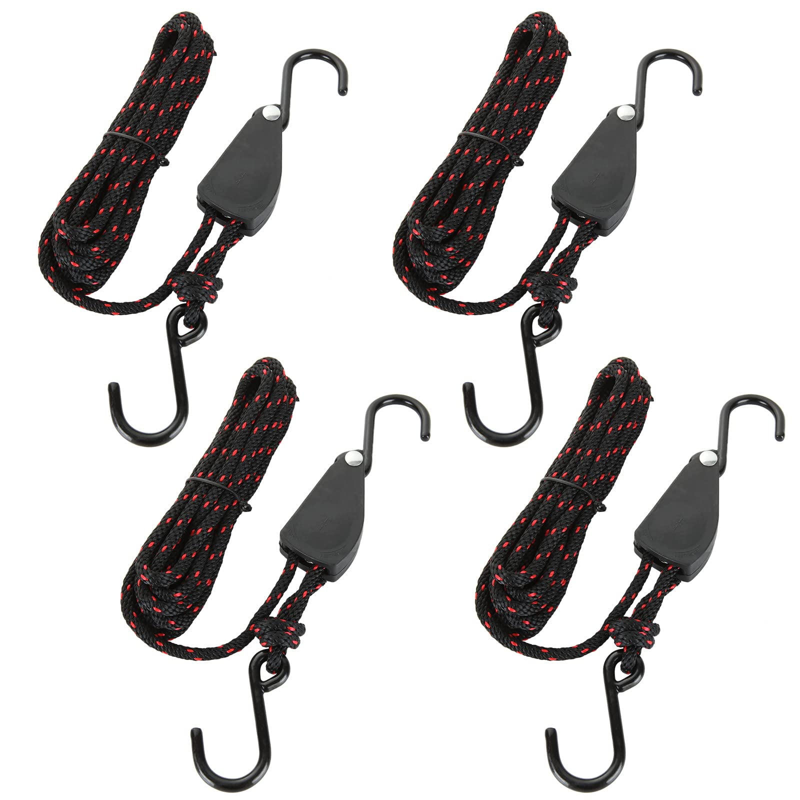 LANL 4 pcs Kayak Rope Tie Downs - 1/4 inch x 12ft Kayak Ratchet Bow and ...