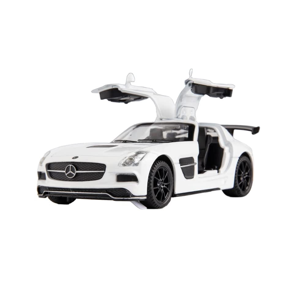 LANL Alloy Collectible White SLS AMG Toy Car Model Pull Back Die-Cast ...