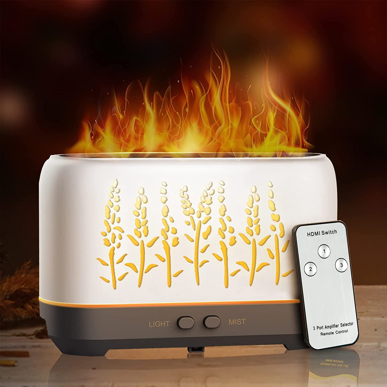 LANL Diffuser with Flame Light, Aromatherapy Diffuser 200ml Flame Diffuser Air Diffuser Light ...