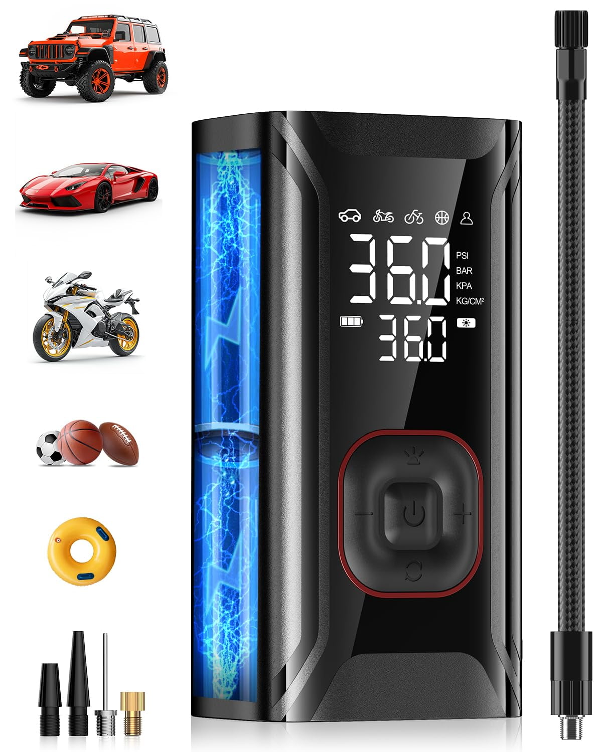 LANL Tire Inflator Portable Air Compressor, Mini Air Pump for Car Tires ...