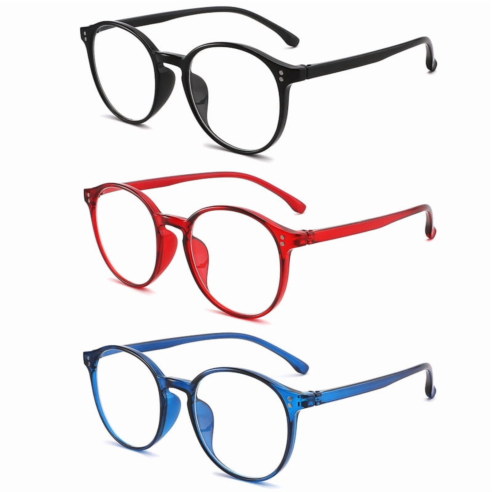 LANLANG 3 Pack Reading Glasses for women men with 3 Colors, Black/Red ...