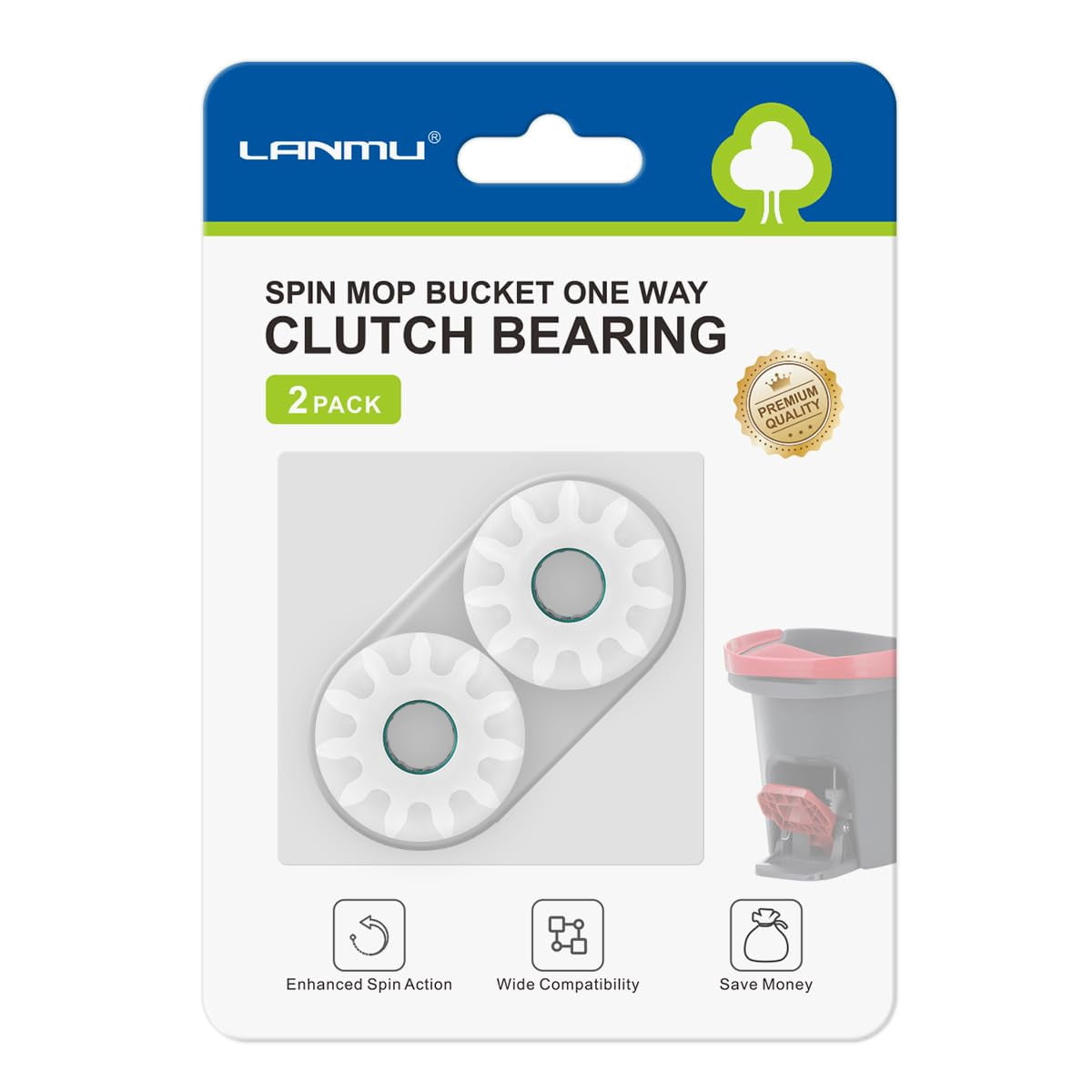 LANMU Spin Mop Bucket Bearing Replacement Compatible with Ocedar ...