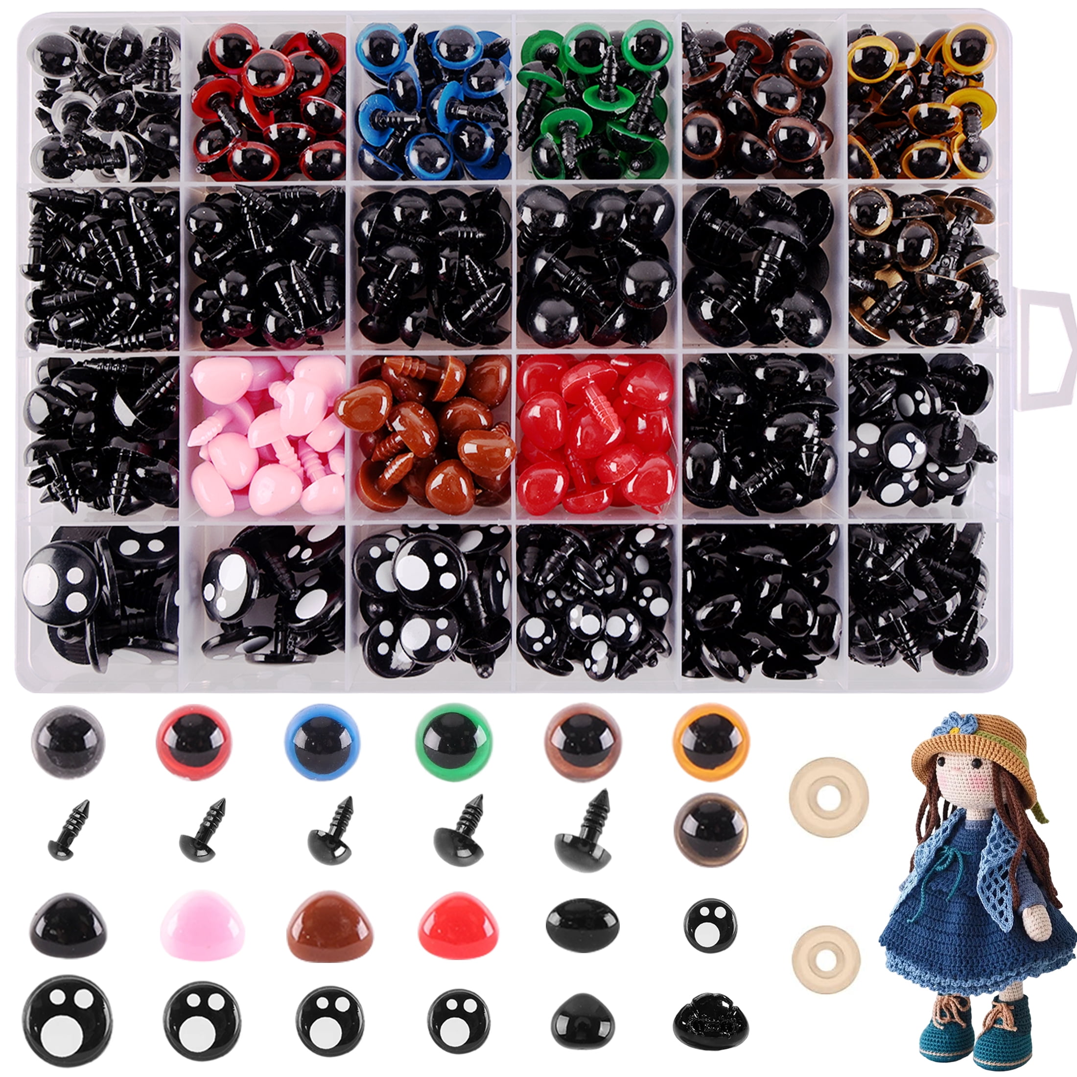 LANNEY 1060pcs Safety Eyes & Noses for Crochet Stuffed Animals ...