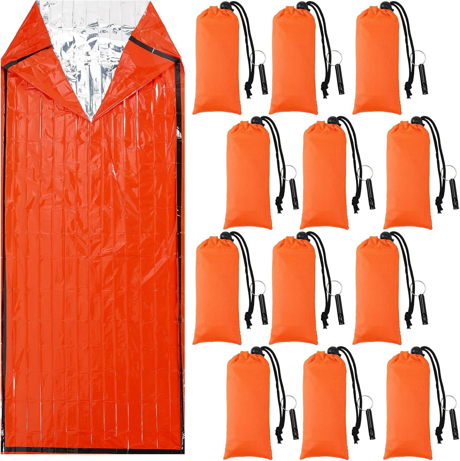 LANNEY Emergency Sleeping Bag 4 Pack, Portable Emergency Blanket ...