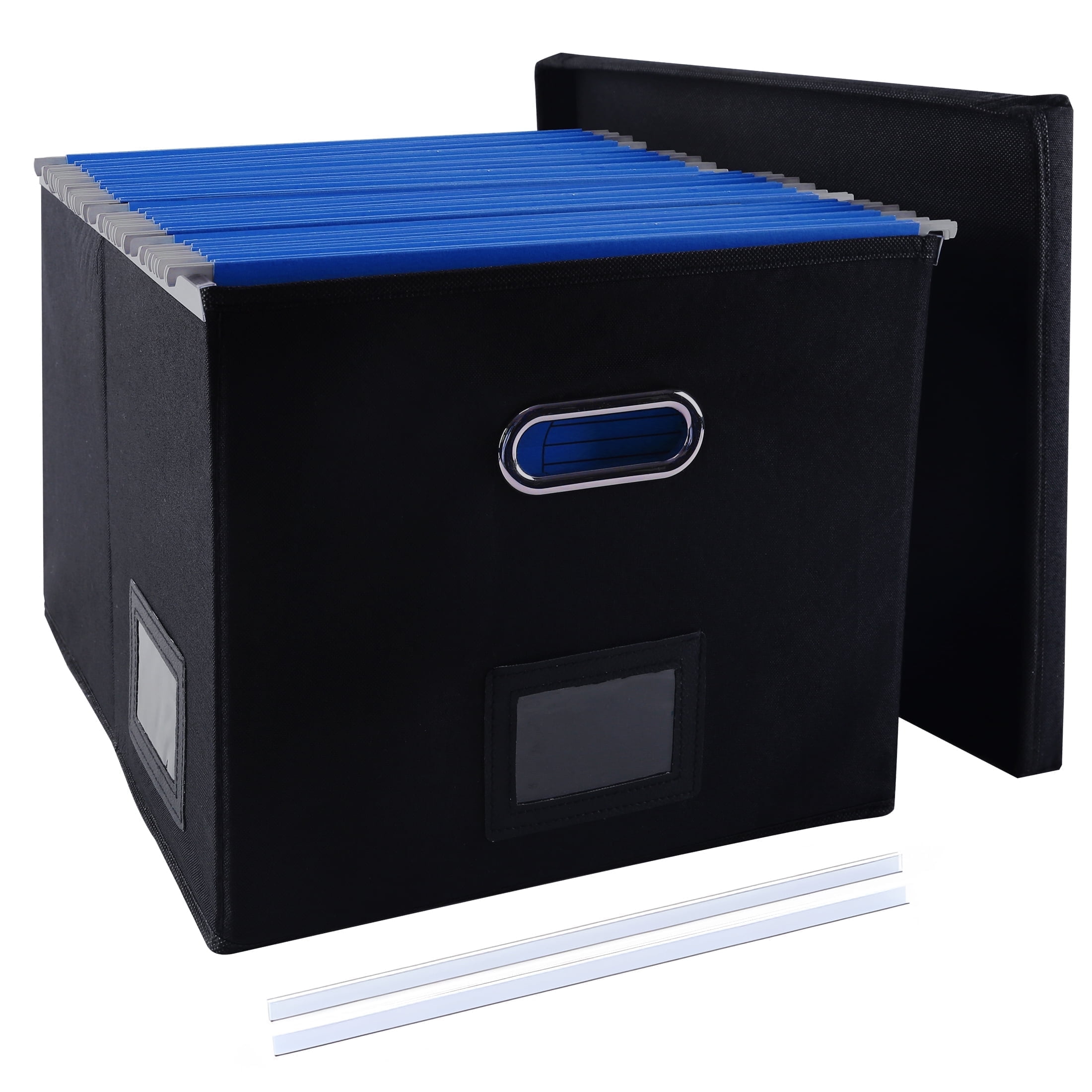 LANNEY File Organizer Box with Lid, Upgraded Portable Collapsible File ...