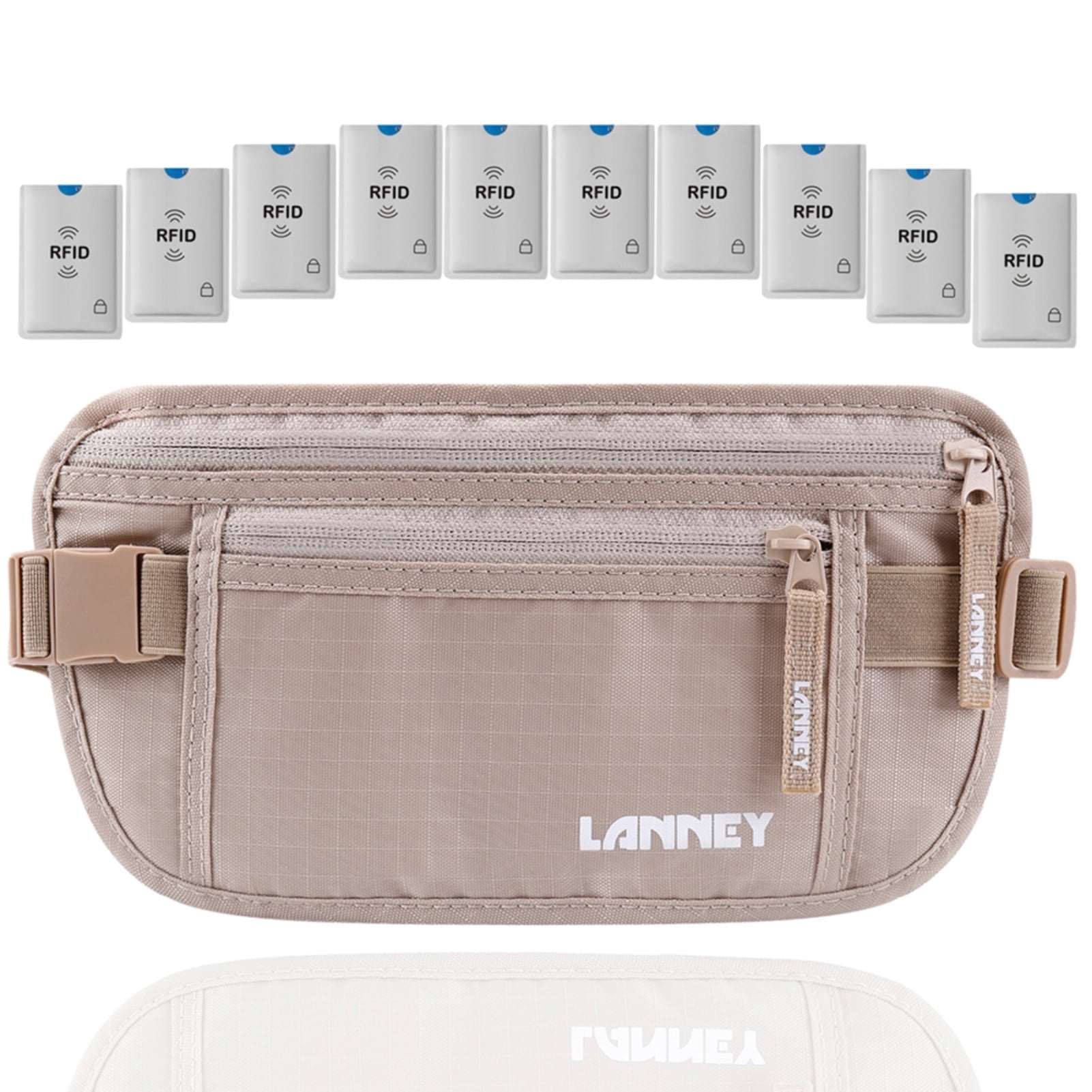 LANNEY Money Belt, RFID Blocking Travel Wallet, Slim Hidden Passport ...