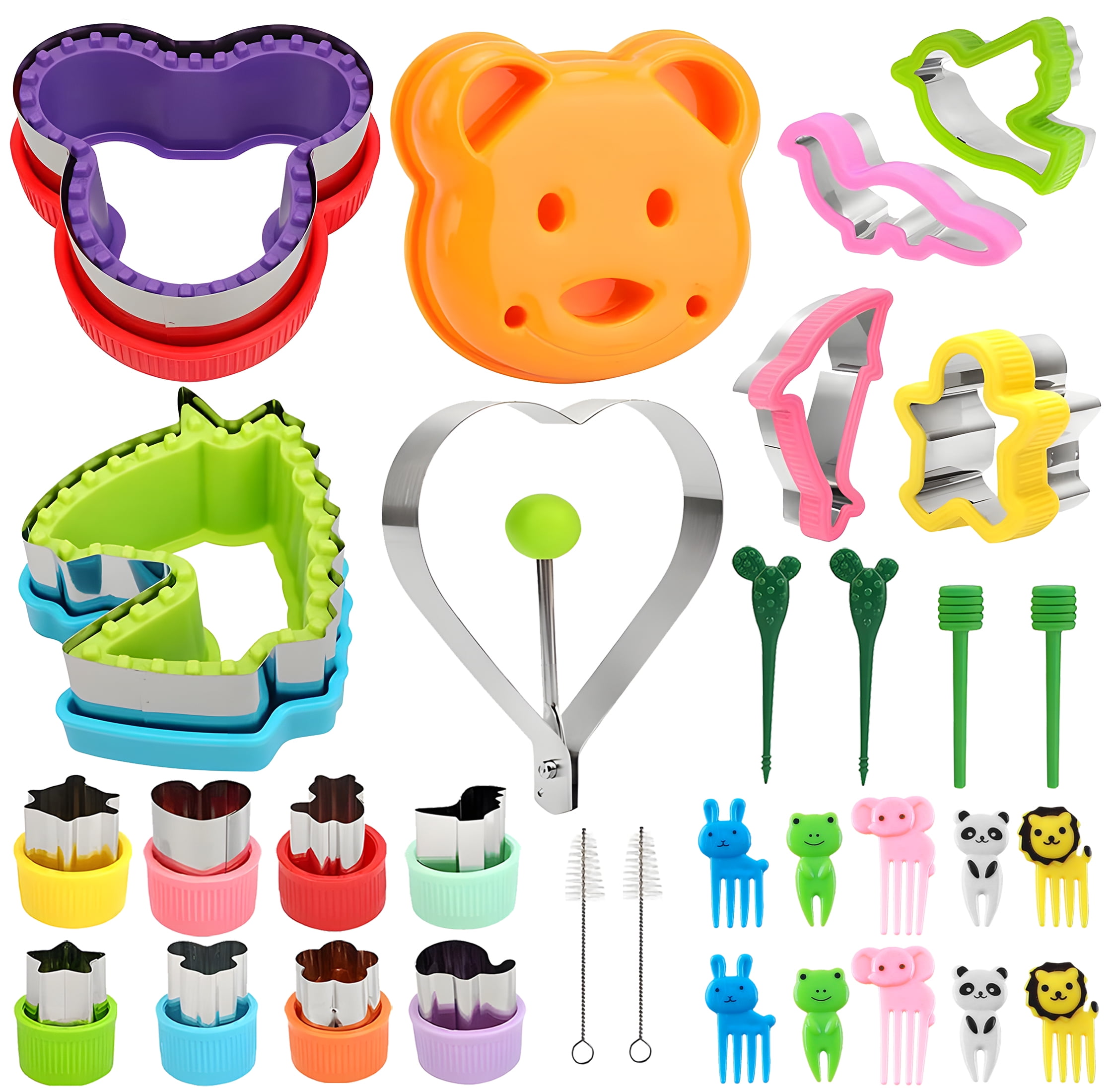 LANNEY Kids Sandwich Cutter Set 32 Pcs Food-Grade Stainless Steel Shape ...