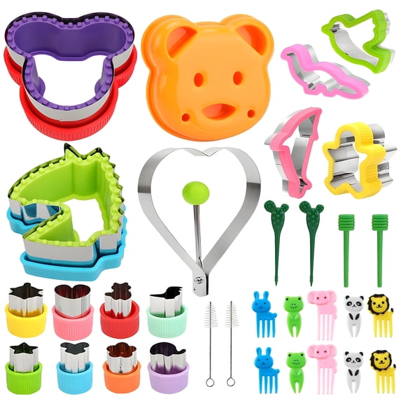 LANNEY Kids Sandwich Cutter Set 32 Pcs Food-Grade Stainless Steel Shape ...