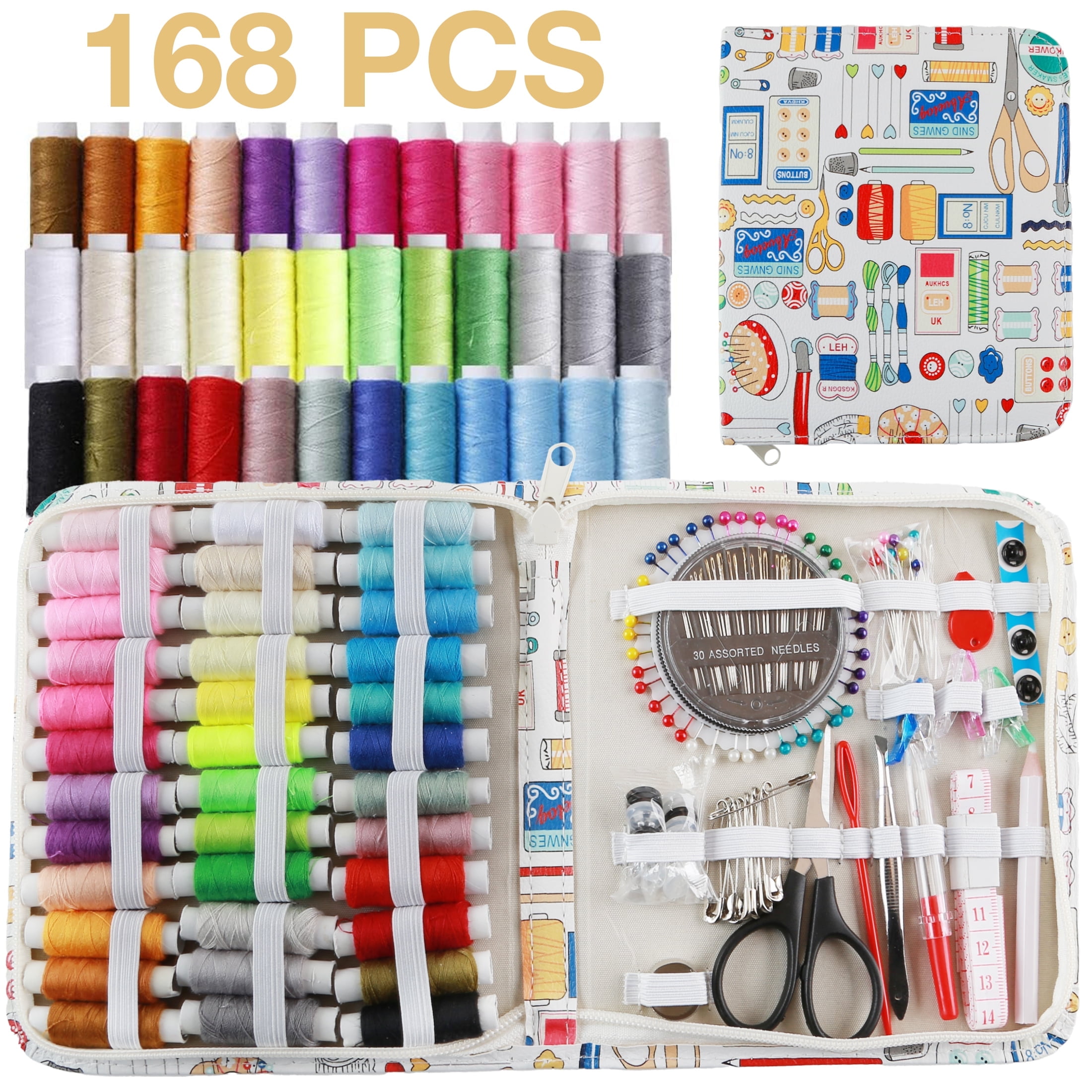 LANNEY Sewing Kit, 168 Pcs Basic Sewing Supplies for Adults, Kids ...