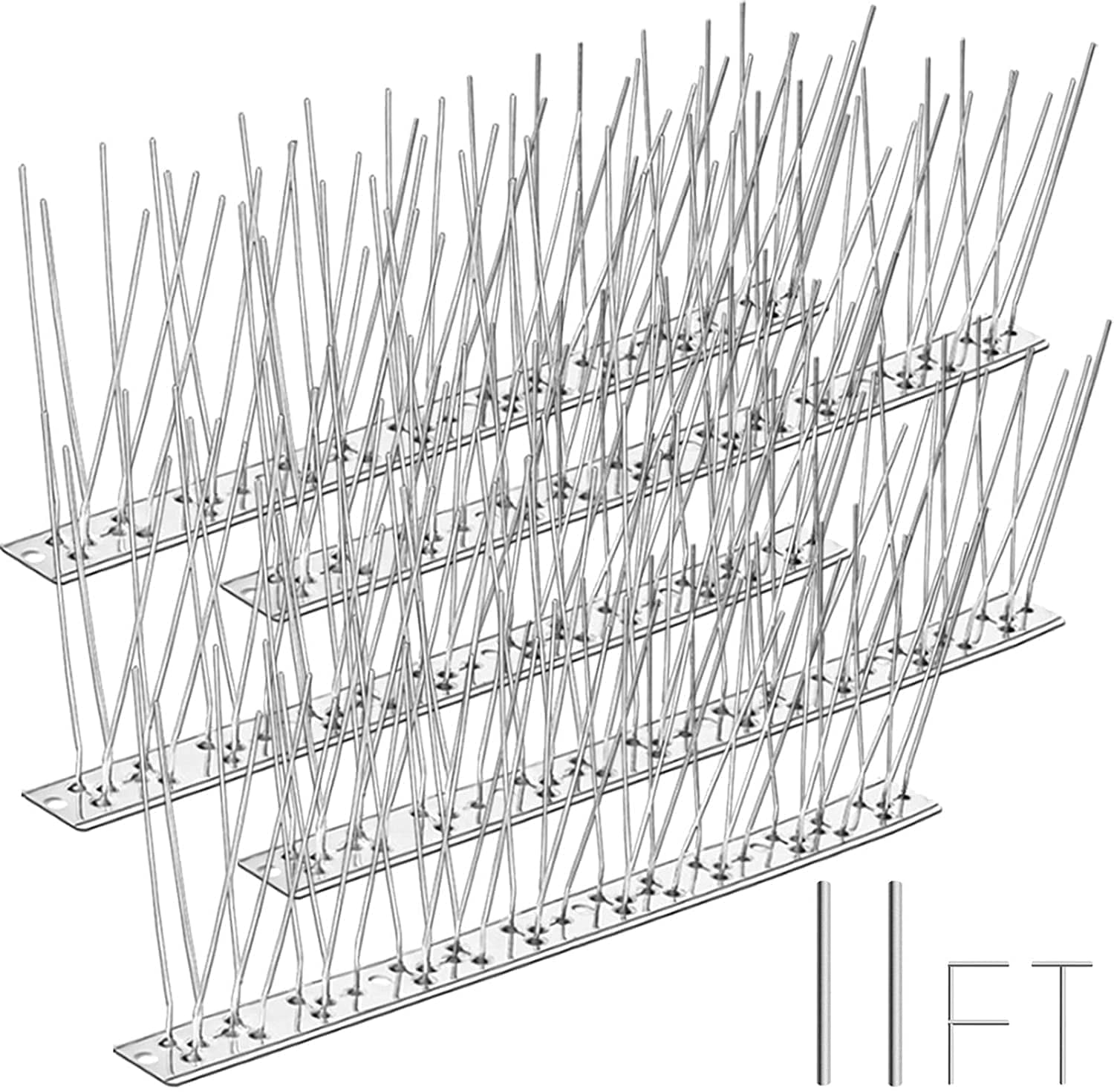 LANNEY Stainless Steel Bird Spikes, 10 Strips Covering 11 ft - Walmart.com