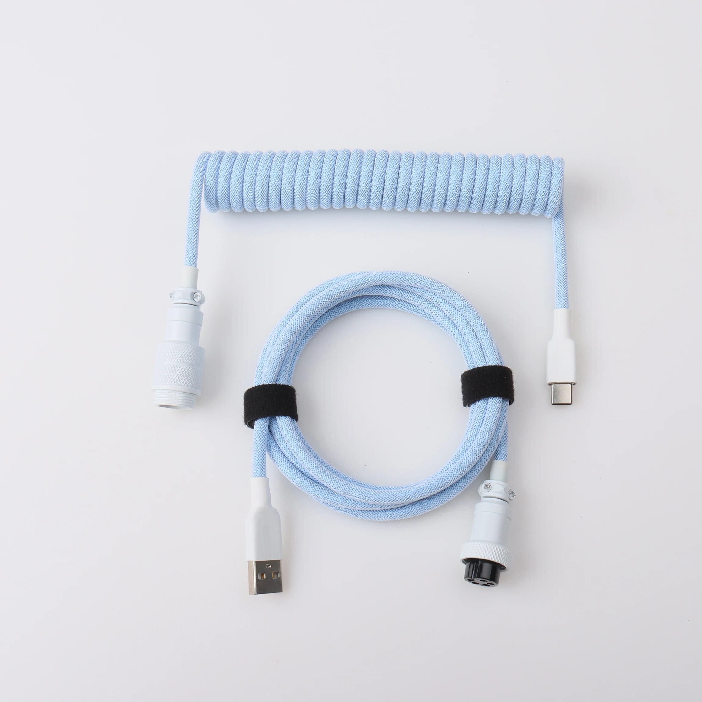 LANO Coiled Cable Micro Usb Type C Flexible Gaming Keyboard Double ...